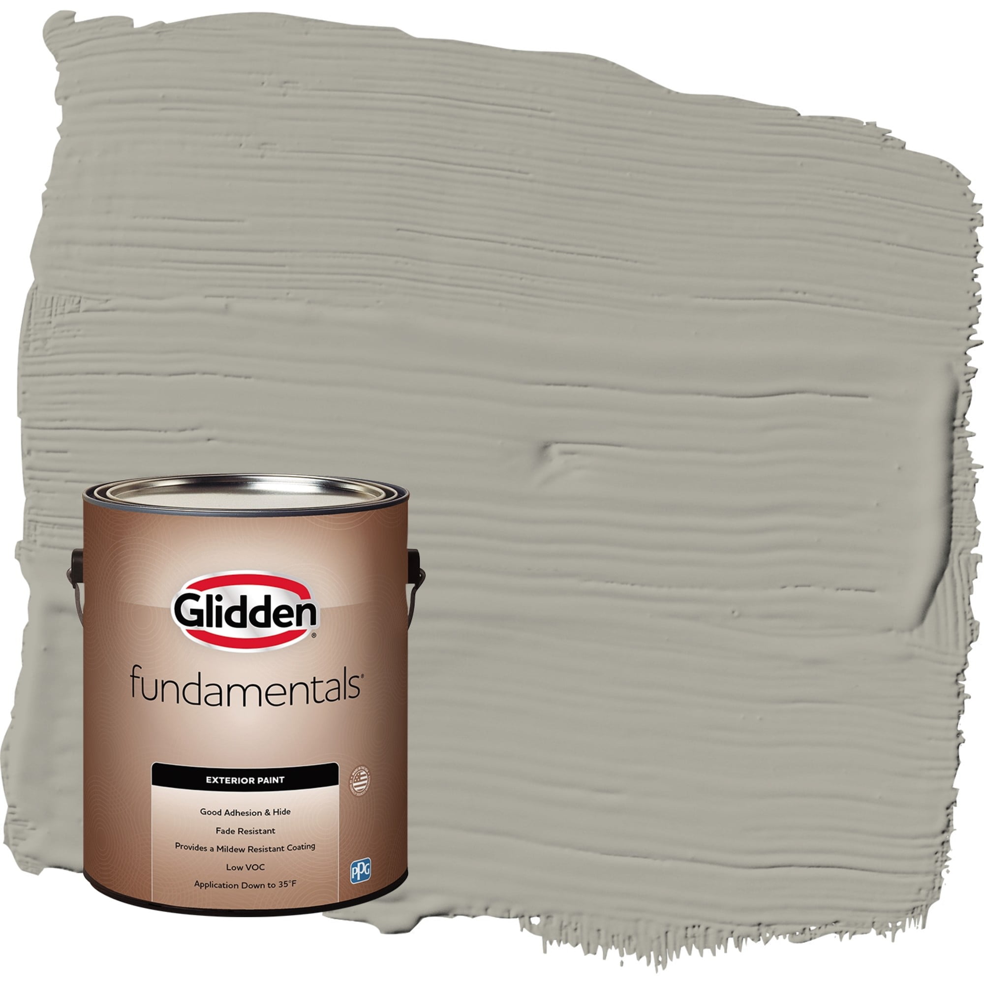 Glidden Fundamentals Hot Stone / Gray Semi-Gloss Exterior Paint, 1 ...