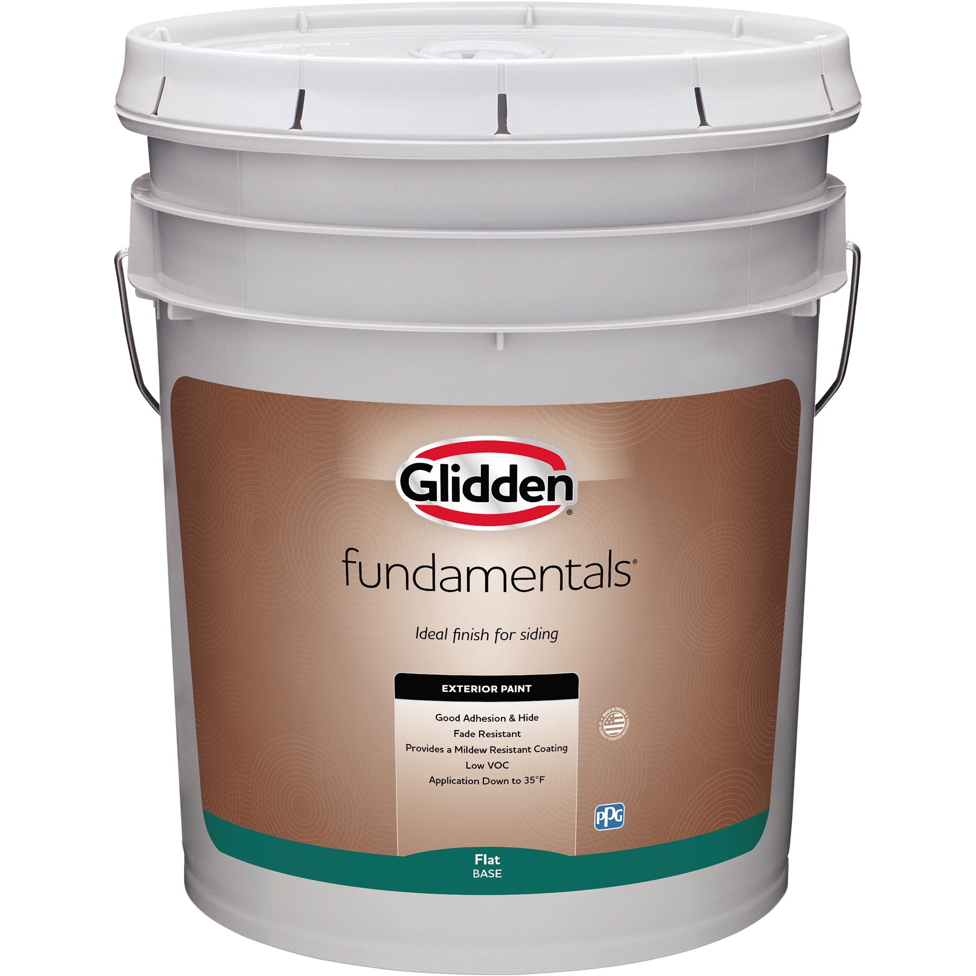 Glidden Fundamentals Exterior Paint Icy Bay / Off-White, Flat, 5 Gallon ...