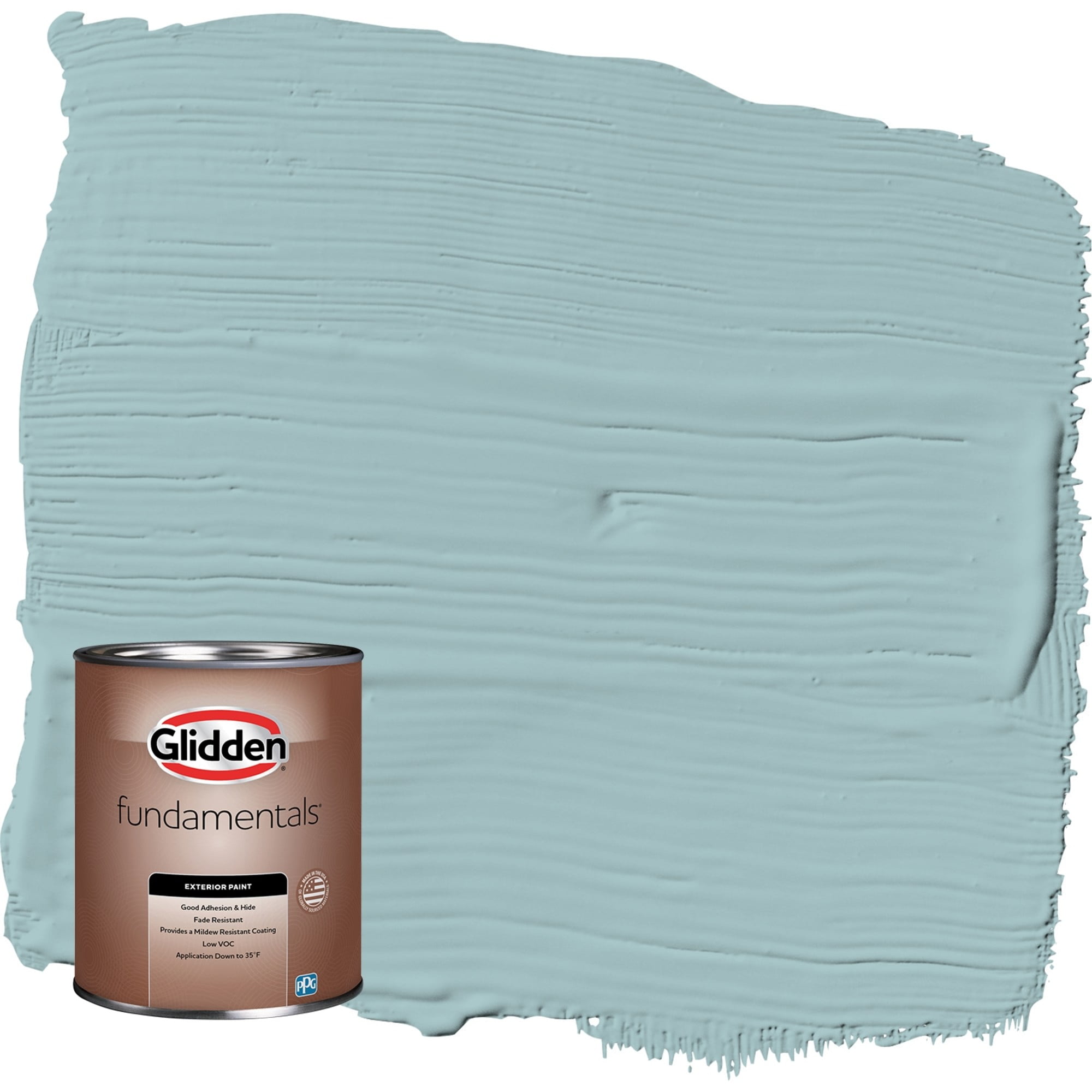 Glidden Fundamentals Lazy River / Blue Flat Exterior Paint, 1 Quart ...