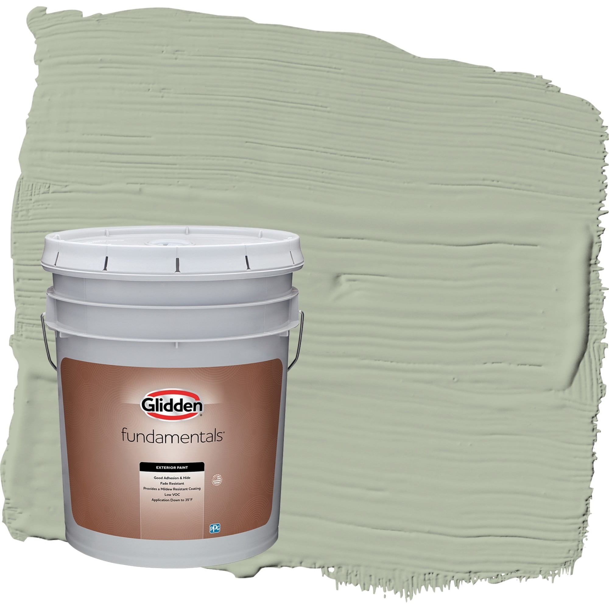 Glidden Fundamentals Light Sage / Green Satin Exterior Paint, 5 Gallon ...