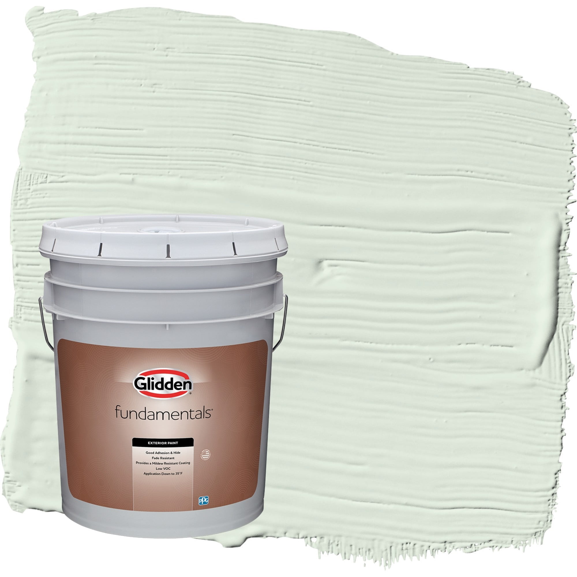 Glidden Fundamentals Mint Wafer / Green Flat Exterior Paint, 5 Gallon ...