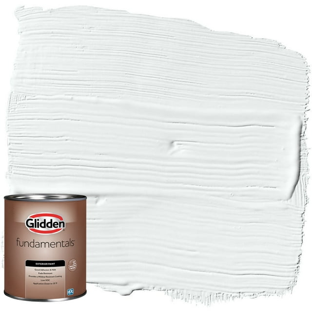 Glidden Fundamentals Exterior Paint Moonlit Snow / Gray, Flat, 1 Quart ...