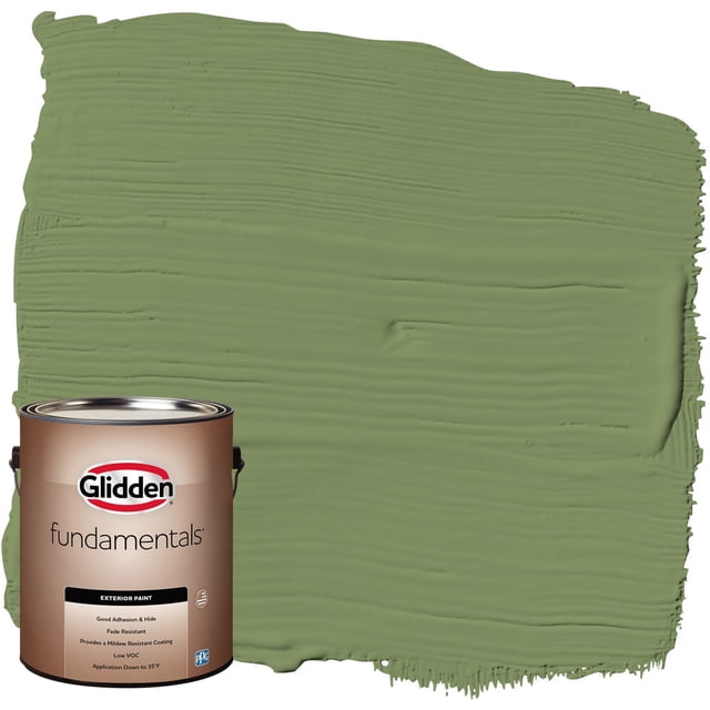 Glidden Fundamentals Exterior Paint Moss Point Green / Green, Flat, 1 ...