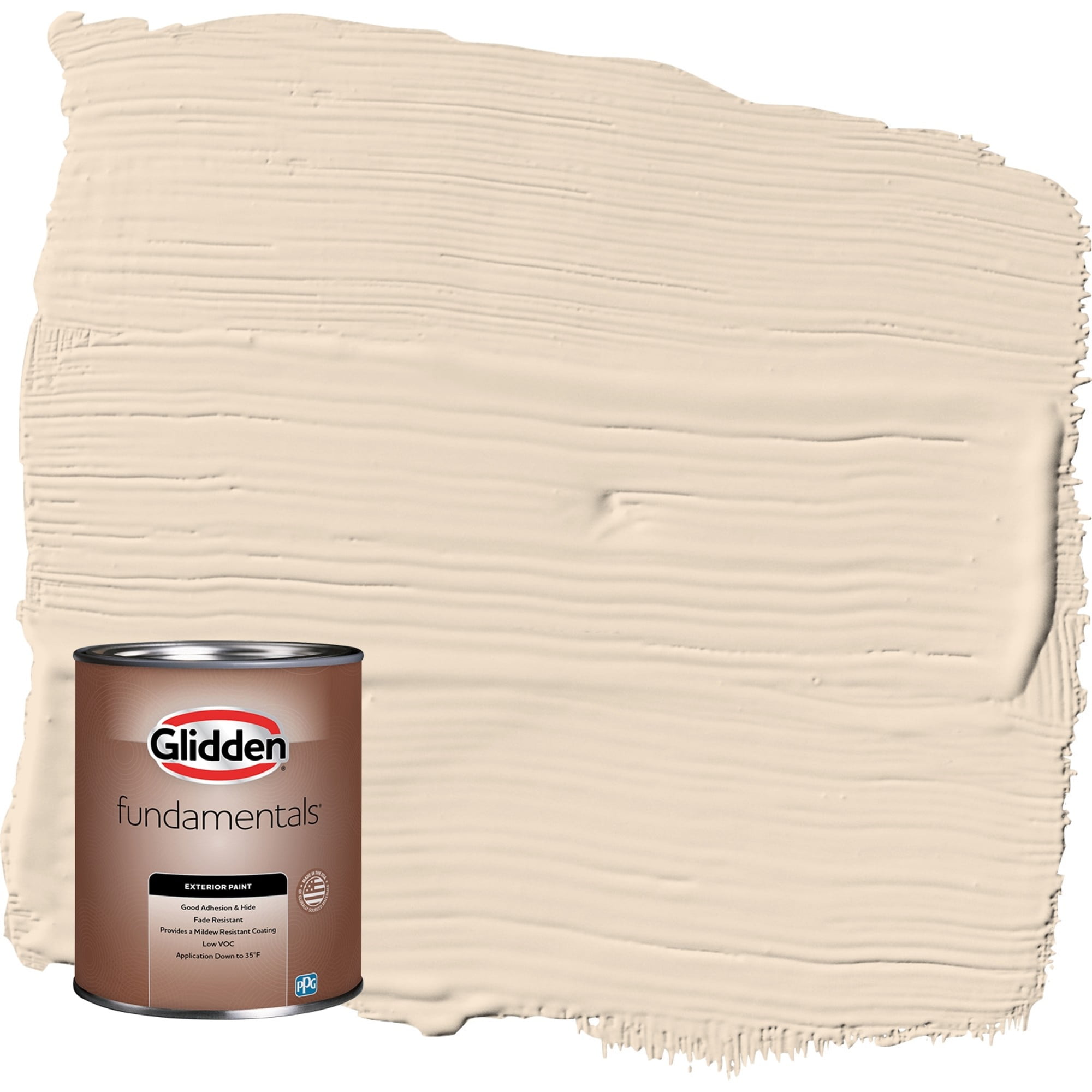 Glidden Fundamentals Oatmeal Cookie / Beige Satin Exterior Paint, 1 ...