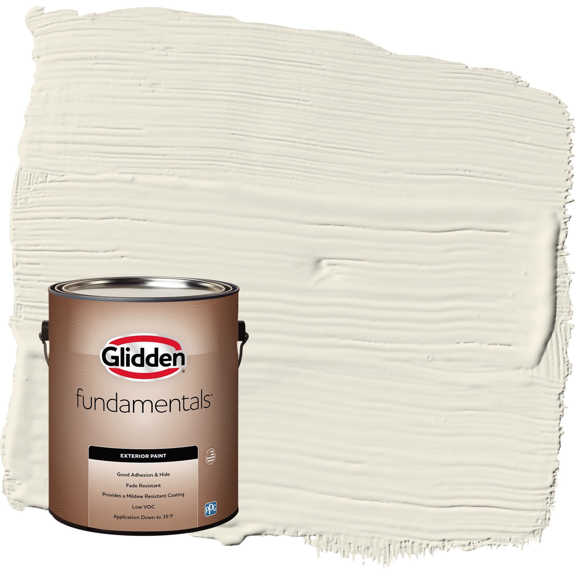 Glidden Fundamentals Off White / White Flat Exterior Paint, 1 Gallon ...