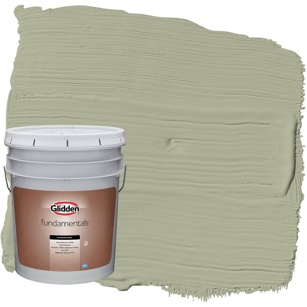 Glidden Fundamentals Exterior Paint Olive Sprig / Green, Flat, 5 ...