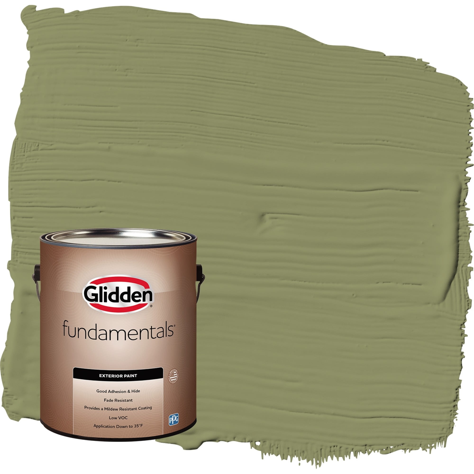 Glidden Fundamentals Paid in Full / Green Satin Exterior Paint, 1 ...