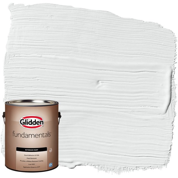 Glidden Fundamentals Exterior Paint Radisson / White, Semi-Gloss, 1 ...