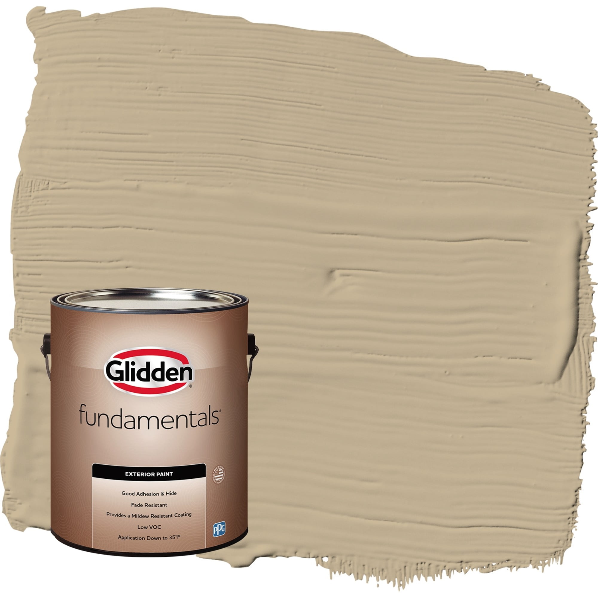 Glidden Fundamentals Rock Cliffs / Beige Satin Exterior Paint, 1 Gallon ...