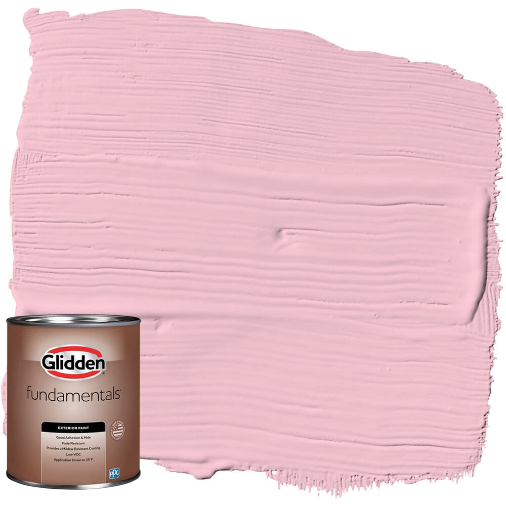 Glidden Fundamentals Exterior Paint Rose Melody / Pink, Flat, 1 Quart ...