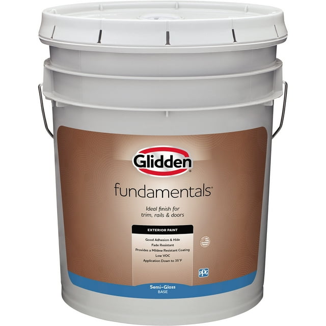 Glidden Fundamentals Exterior Paint Silent Smoke / Beige, Semi Gloss, 5 ...