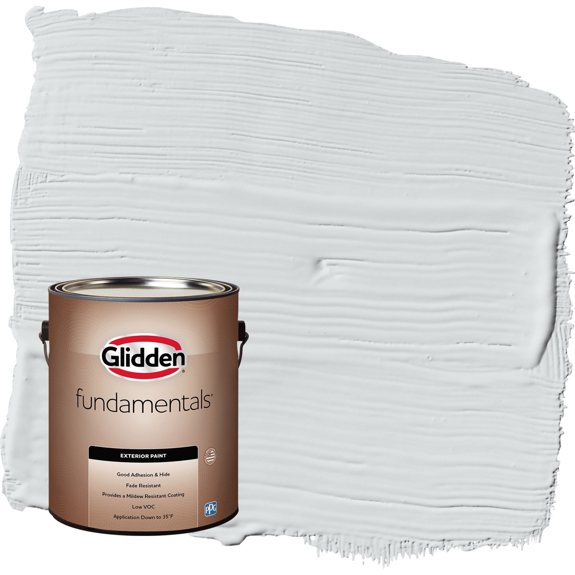 Glidden Fundamentals Spring Thaw / White Satin Exterior Paint, 1 Gallon ...