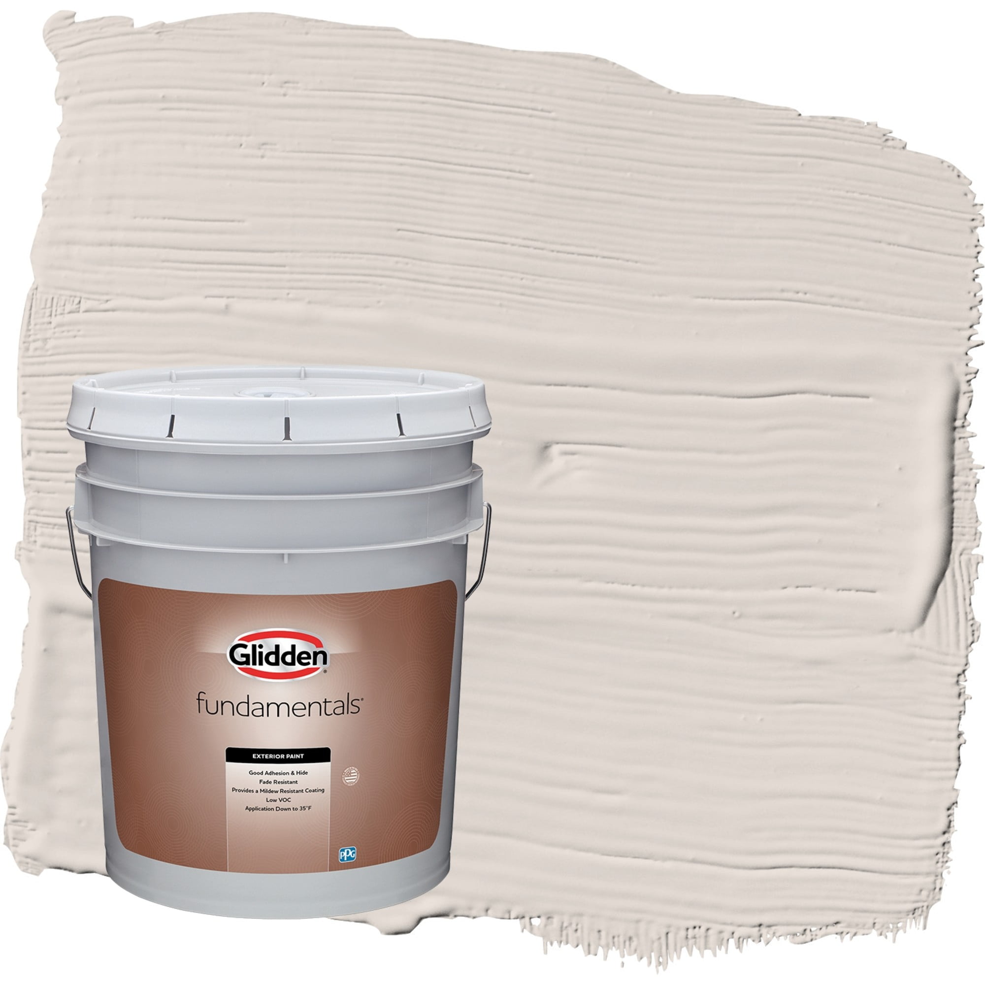 Glidden Fundamentals Steel Me / Beige Flat Exterior Paint, 5 Gallon ...