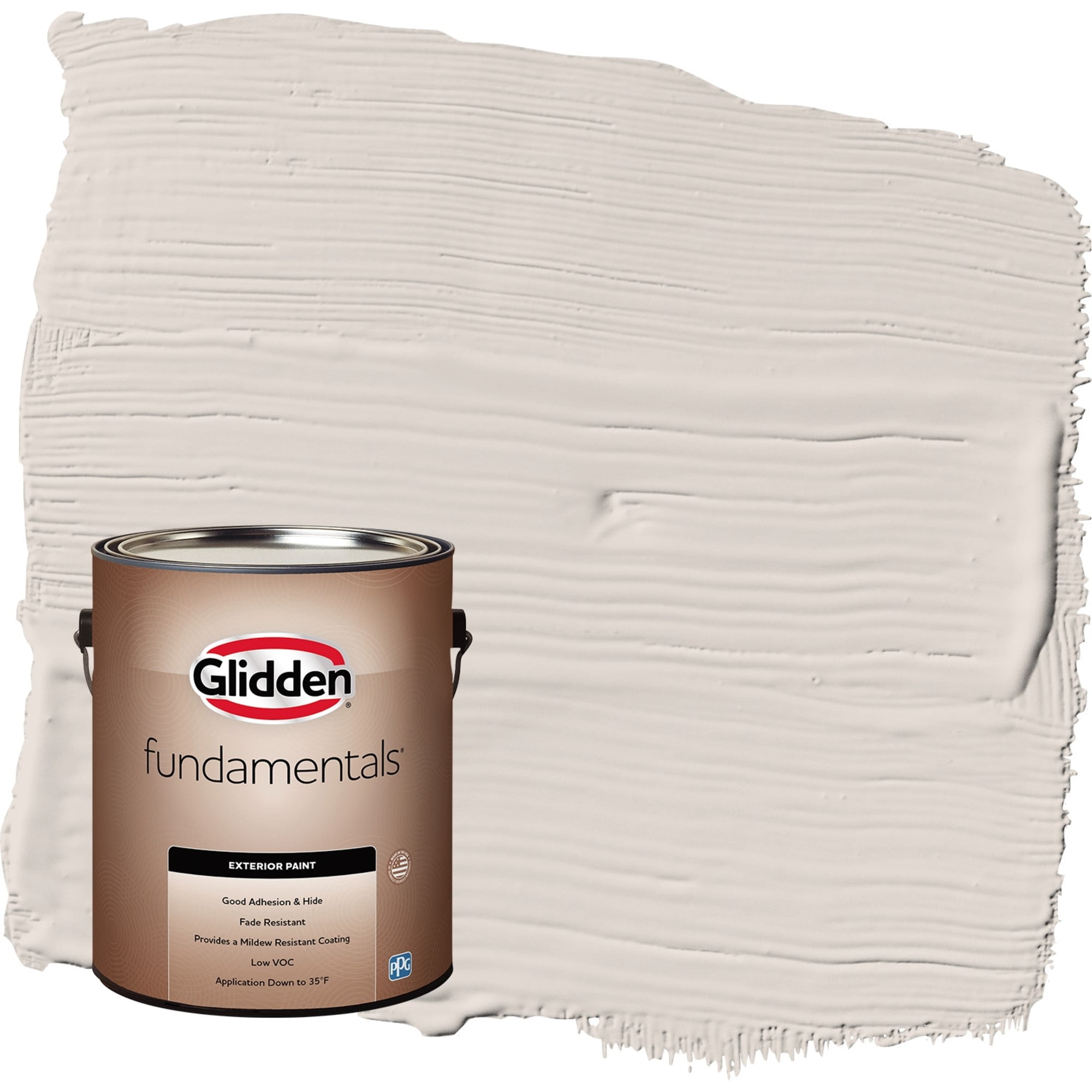 Glidden Fundamentals Steel Me / Beige Satin Exterior Paint, 1 Gallon ...