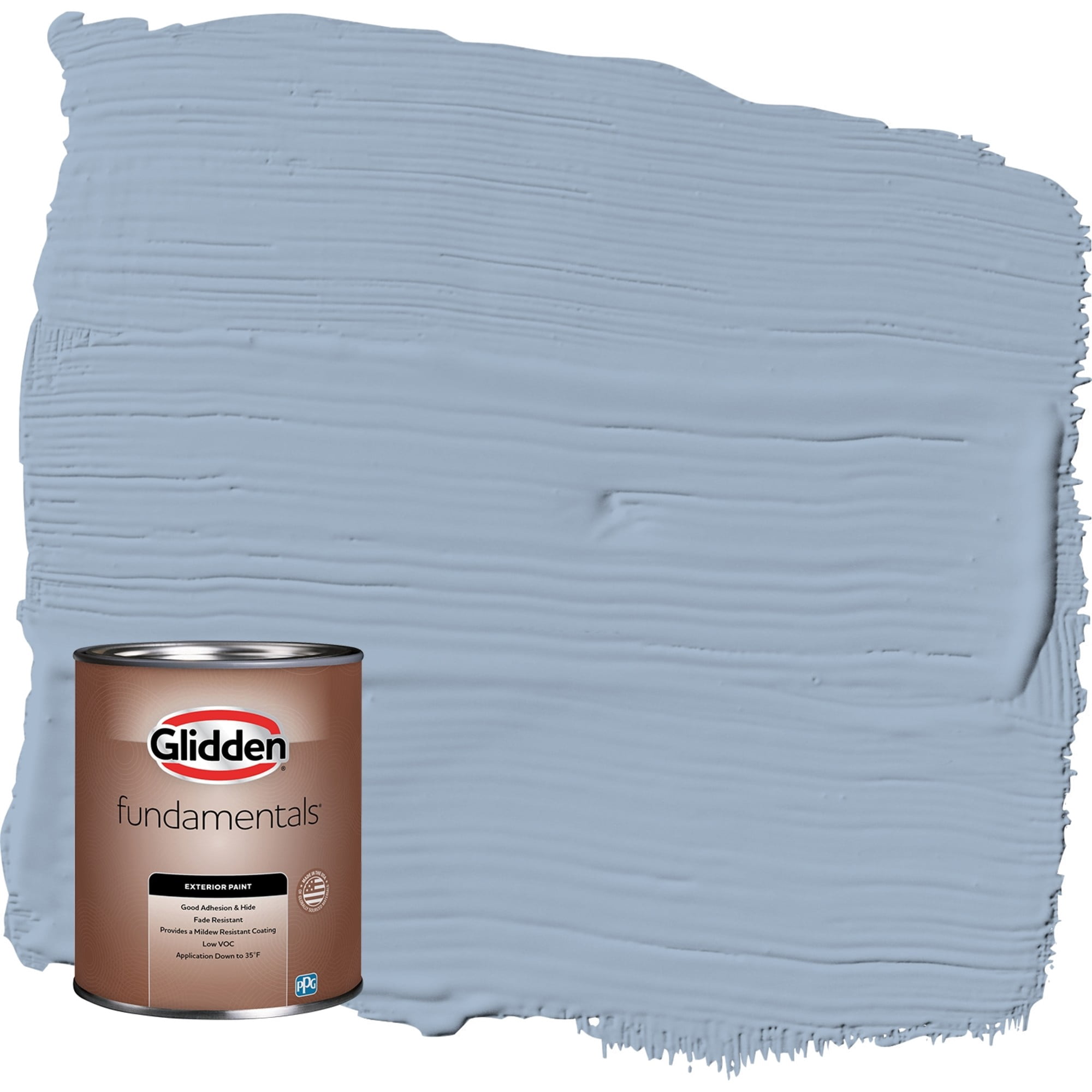 Glidden Fundamentals Sterling Silver / Blue Satin Exterior Paint, 1 ...