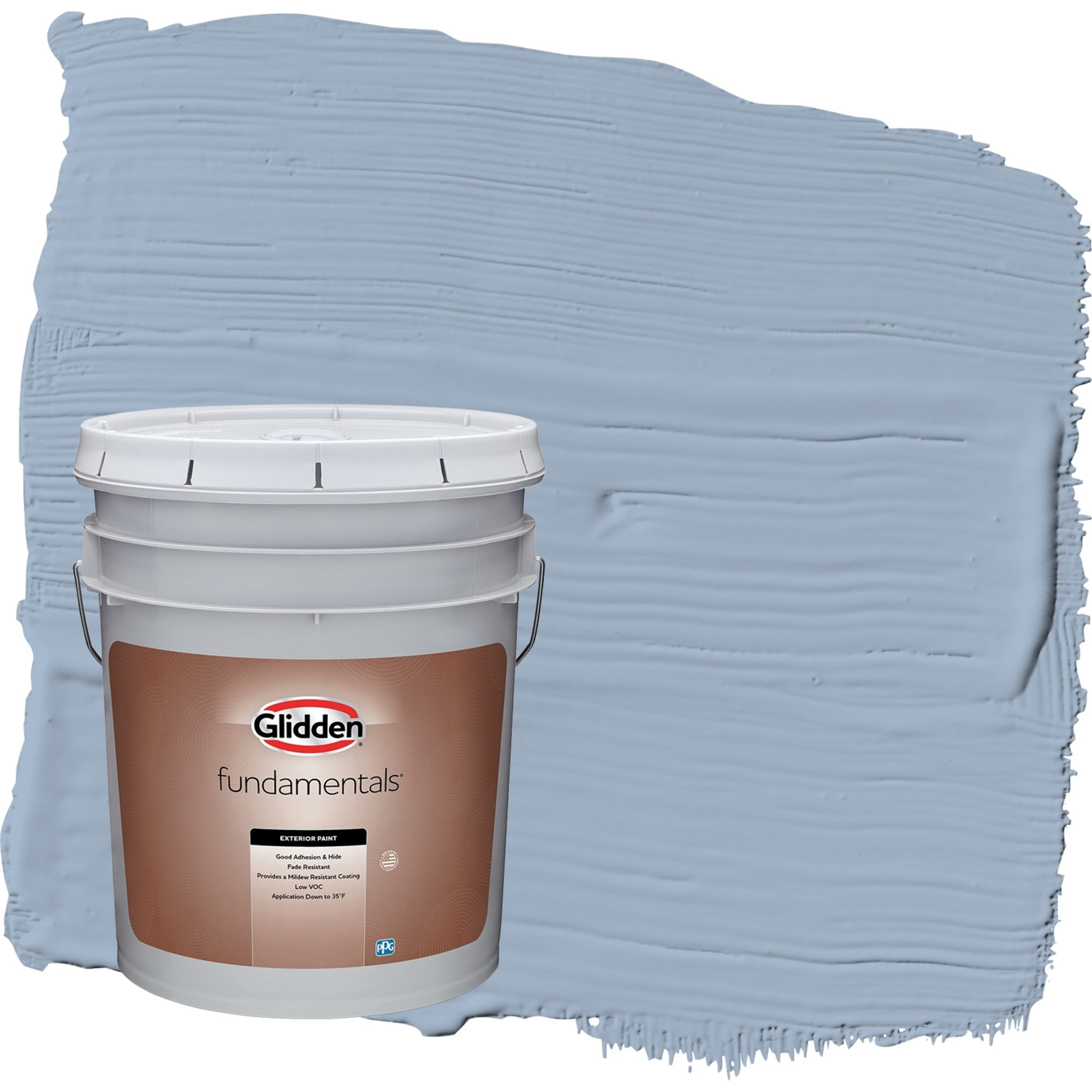 Glidden Fundamentals Sterling Silver / Blue Satin Exterior Paint, 5 ...