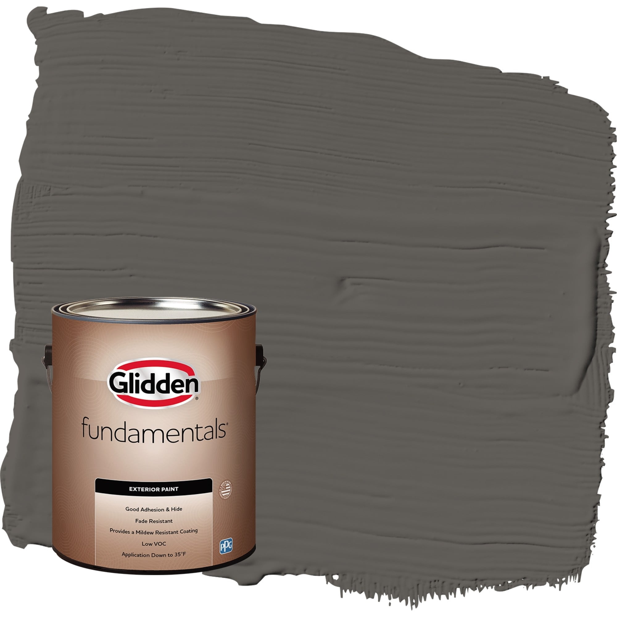 Glidden Fundamentals Stone's Throw / Gray Flat Exterior Paint, 1 Gallon ...