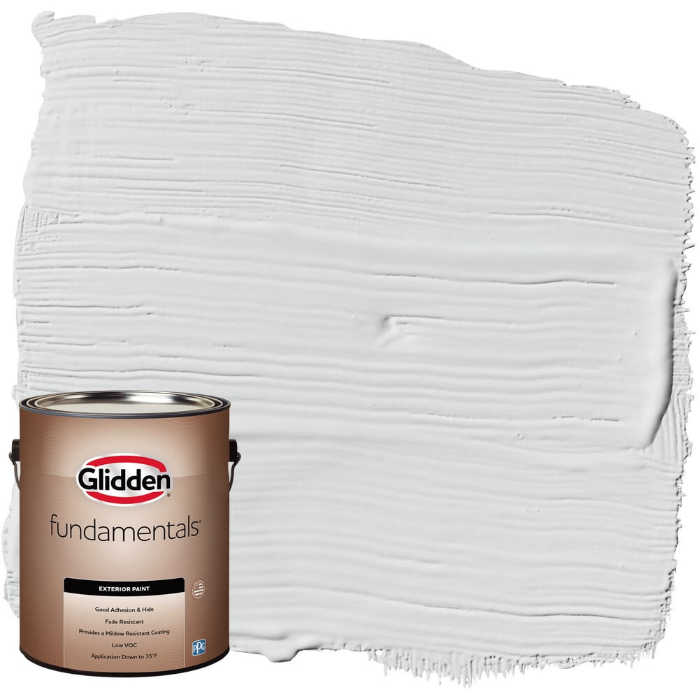 Glidden Fundamentals Exterior Paint Thin Ice / Gray, Flat, 1 Gallon ...