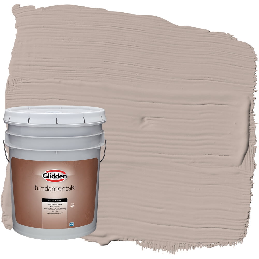 Glidden Fundamentals Exterior Paint Thumper / Beige, Flat, 5 Gallons ...