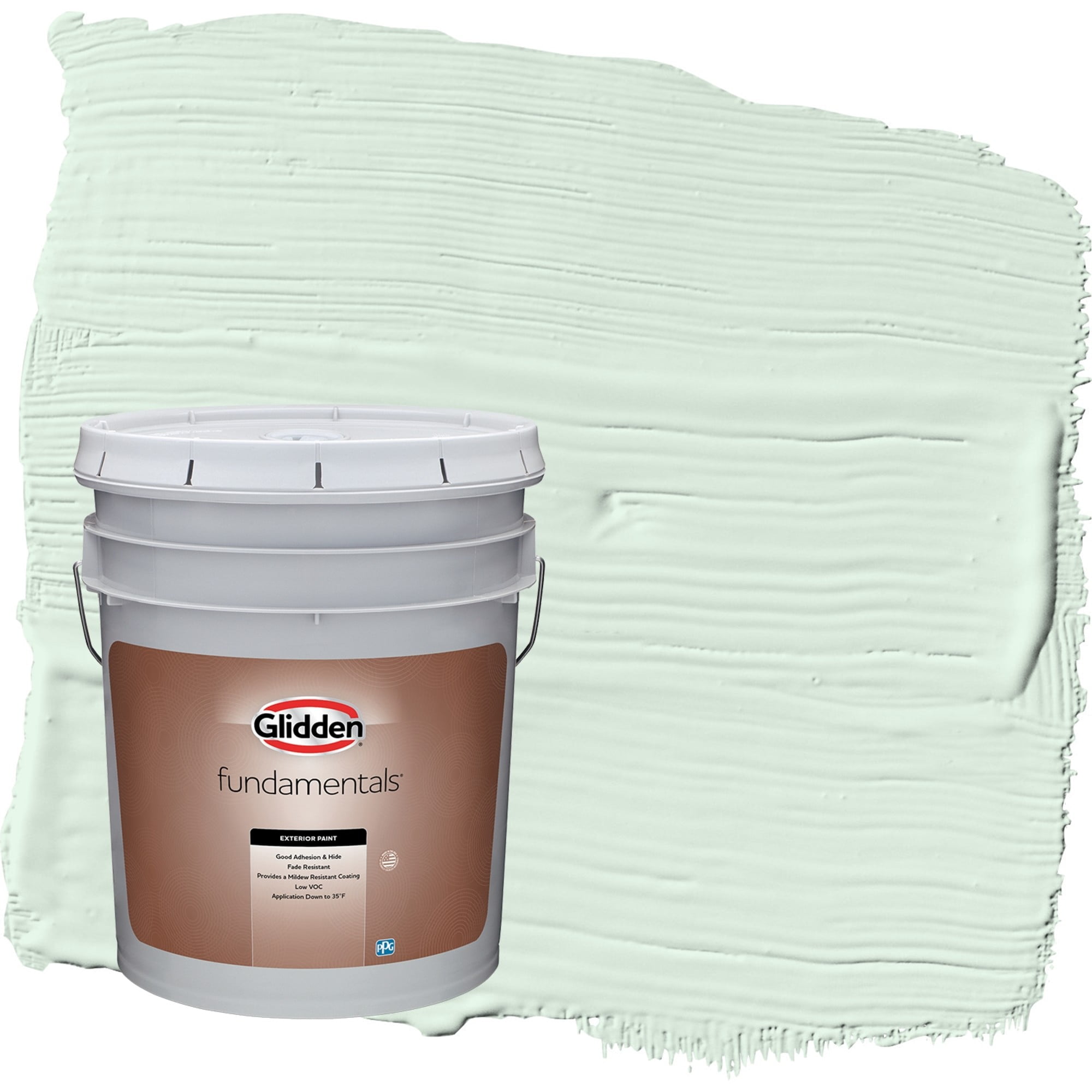 Glidden Fundamentals Tint of Green / Green Semi-Gloss Exterior Paint, 5 ...