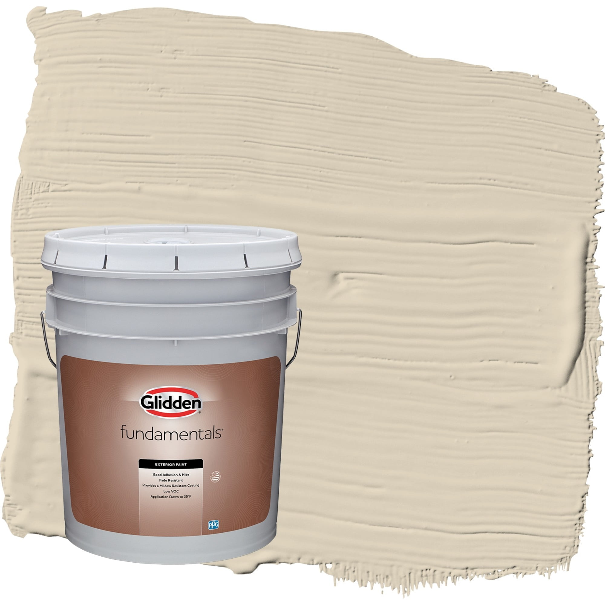 Glidden Fundamentals Toasted Almond / Beige Flat Exterior Paint, 5 ...