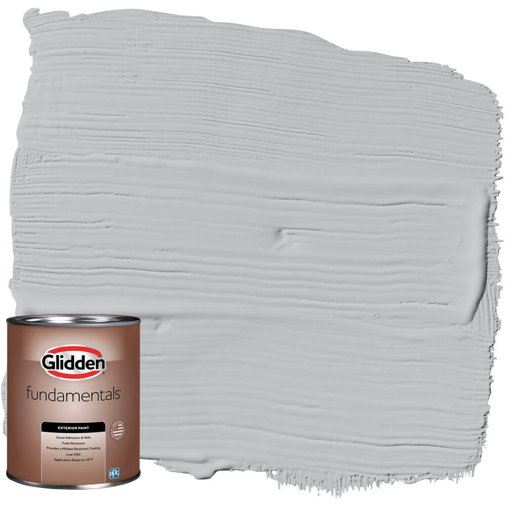 Glidden Fundamentals Exterior Paint Whirlwind / Gray, Flat, 1 Quart ...