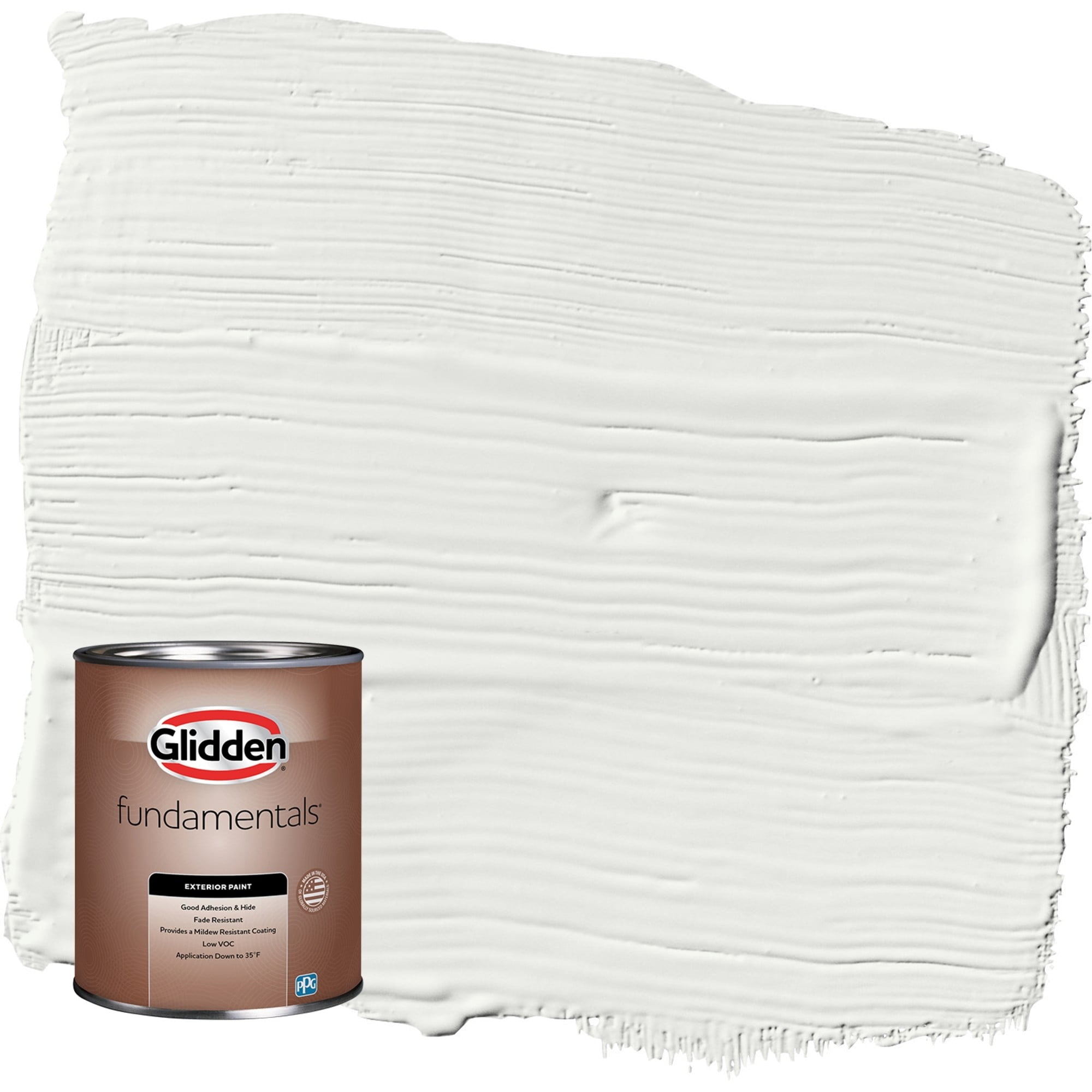 Glidden Fundamentals Grab-N-Go White Flat Exterior Paint, 1 Quart ...
