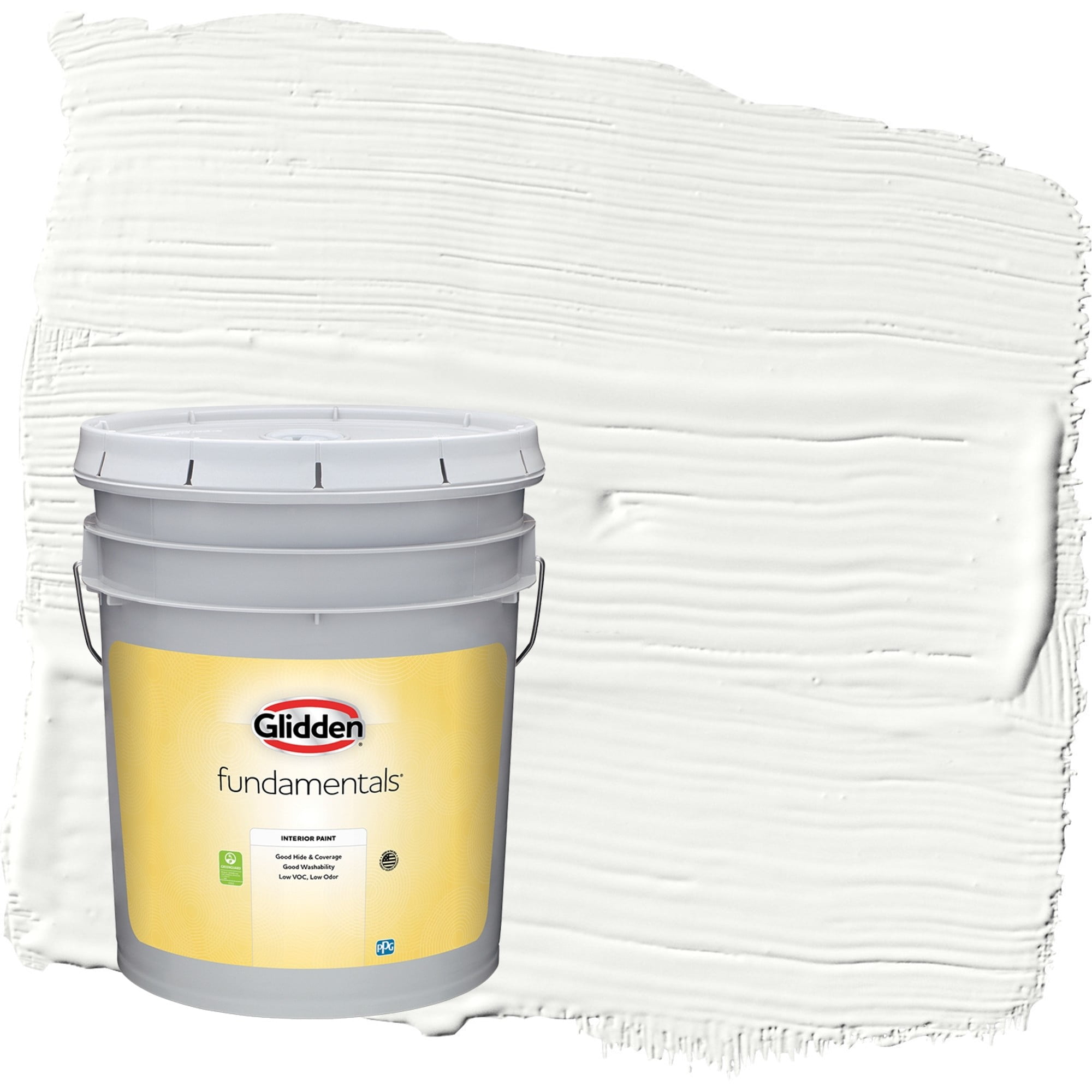 Glidden Fundamentals Delicate White Eggshell Interior Paint, 5 Gallon ...