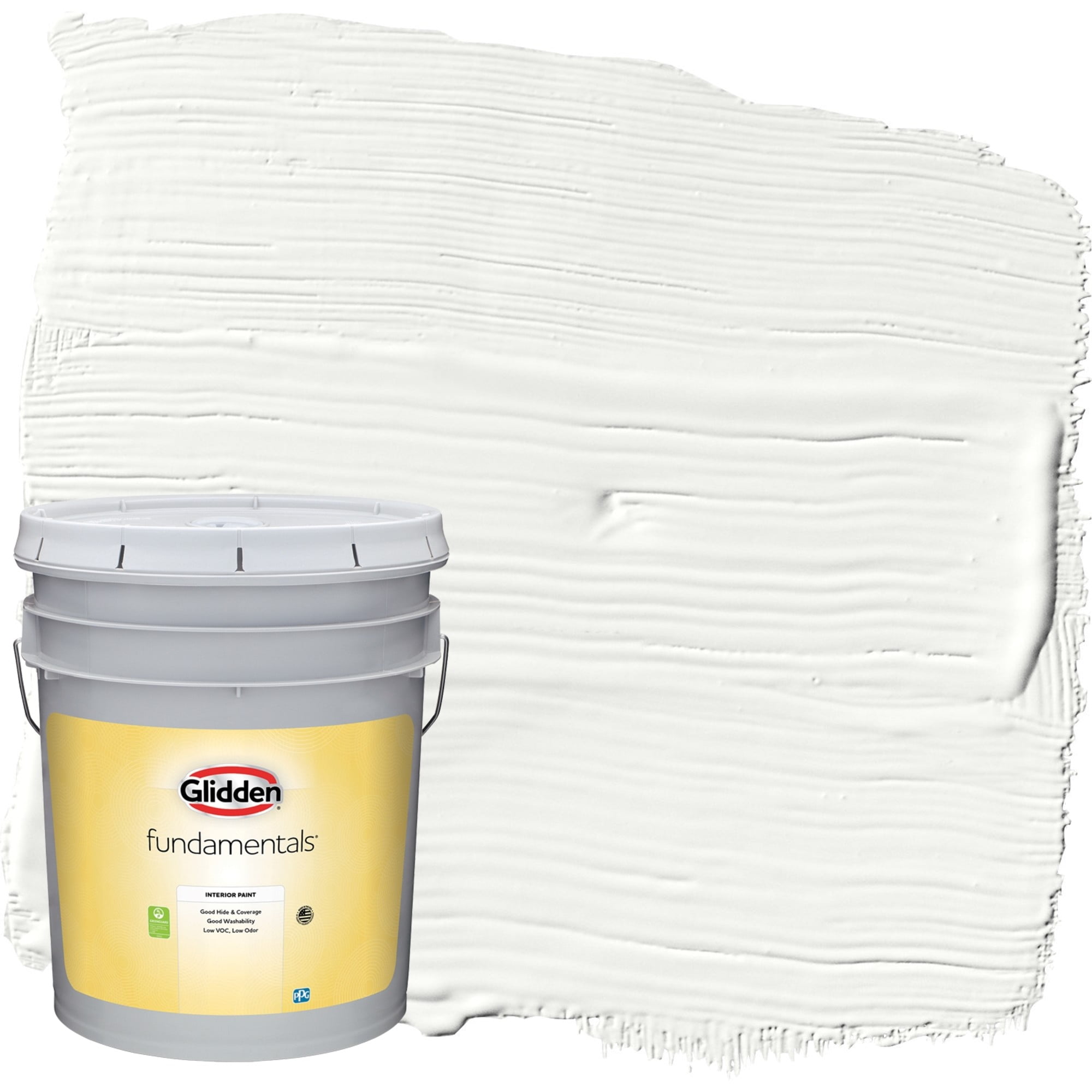 Glidden Fundamentals Interior Paint Delicate White, Eggshell, 5 Gallon ...