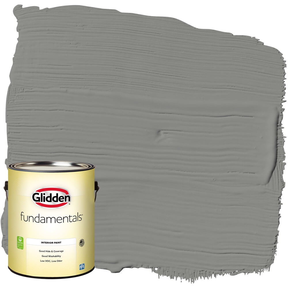 Glidden Fundamentals Interior Paint Downpour / Grey, Semi-Gloss, 1 ...