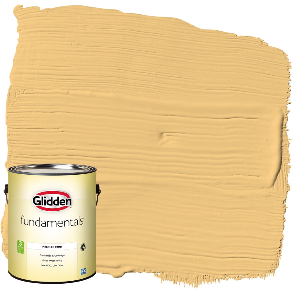 Glidden Fundamentals Interior Paint Gold Buff / Yellow, Flat, 1 Gallon ...