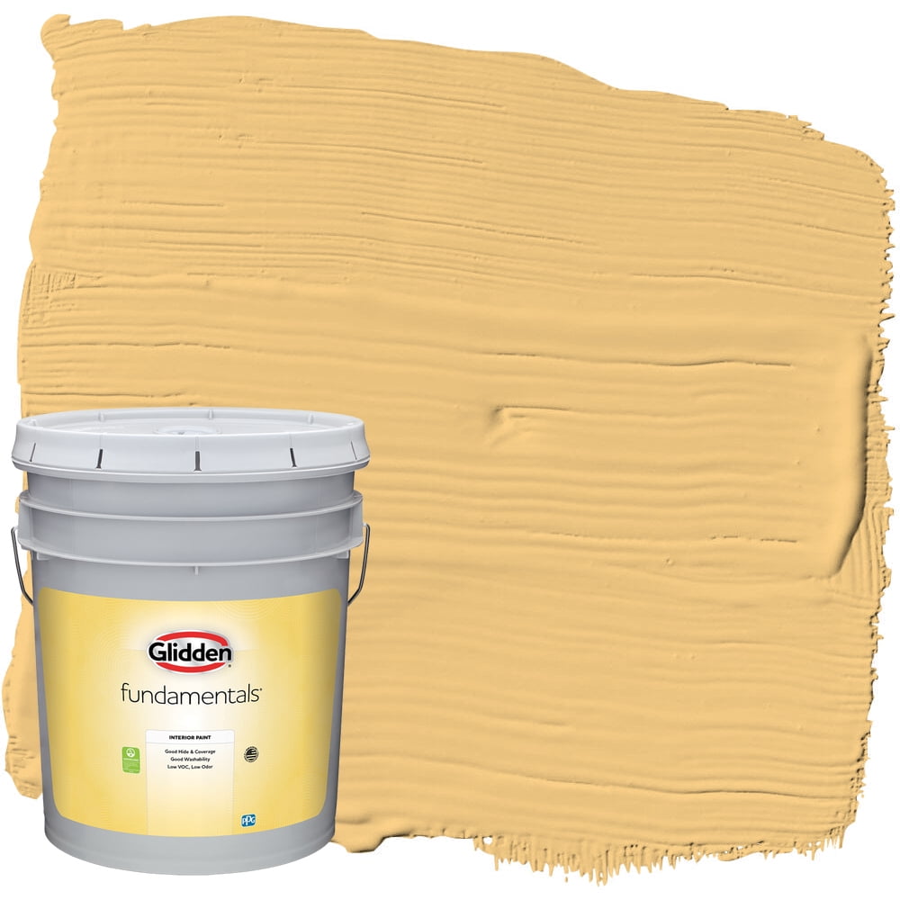 Glidden Fundamentals Interior Paint Gold Buff / Yellow, Semi-Gloss, 5 ...
