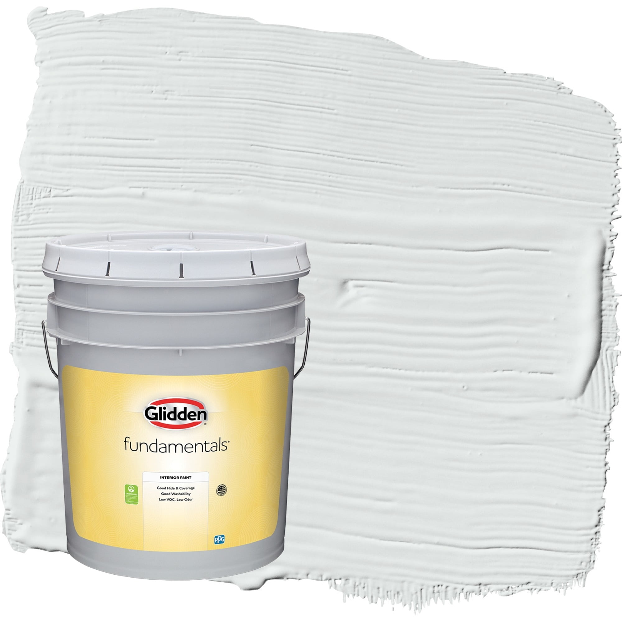 Glidden Fundamentals Gray Glimpse / Grey, Flat Interior Paint, 5 Gallon ...