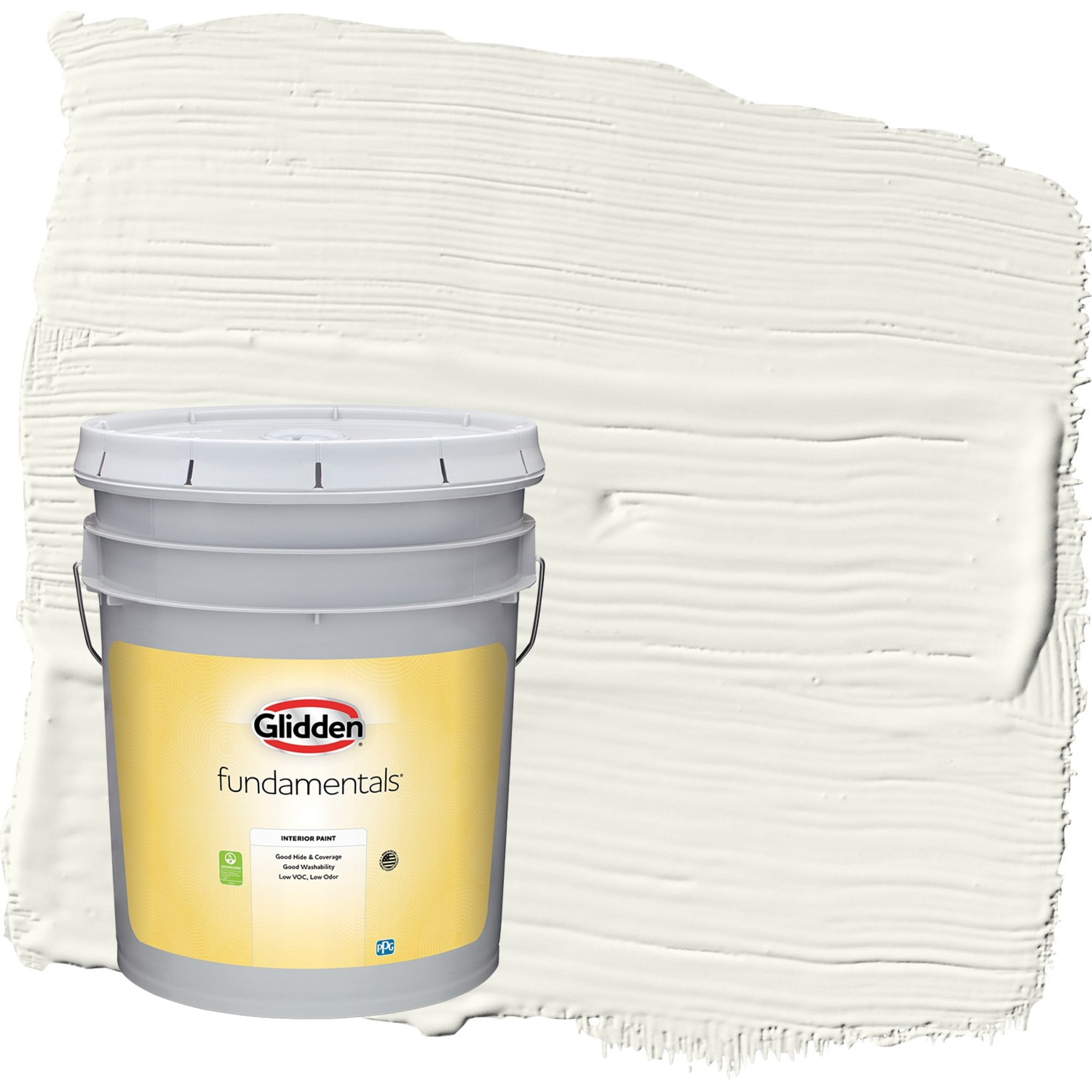 Glidden Fundamentals Gypsum / Off-White Semi-Gloss Interior Paint, 5 ...