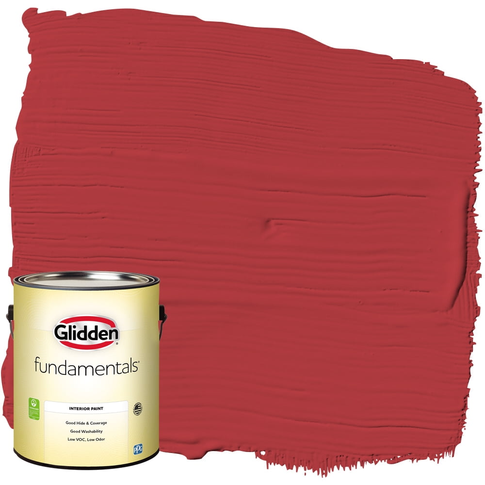 Glidden Fundamentals Interior Paint Red Gumball / Red, Flat, 1 Gallon ...