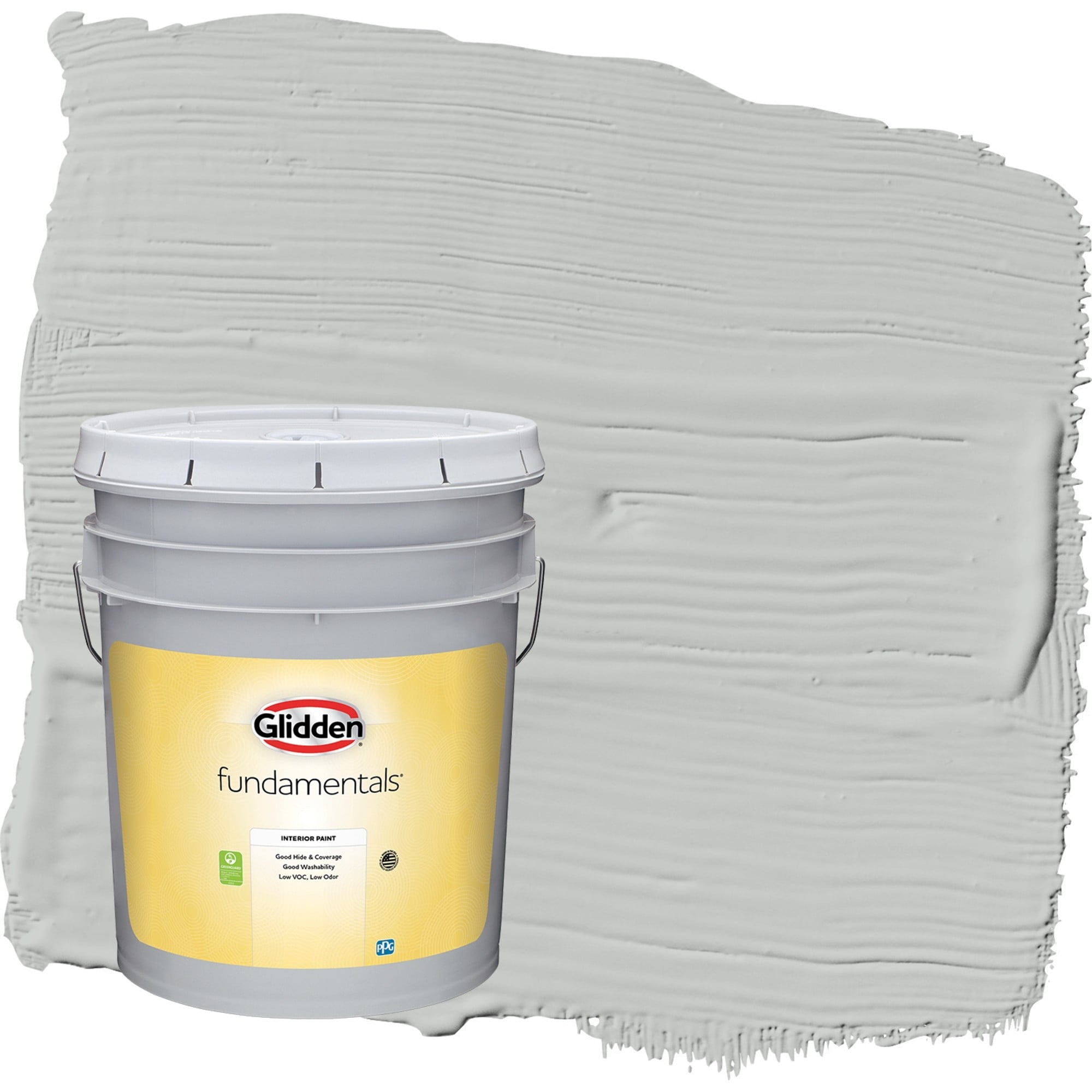 Glidden Fundamentals Solitary State / Gray, Eggshell Interior Paint, 5 ...