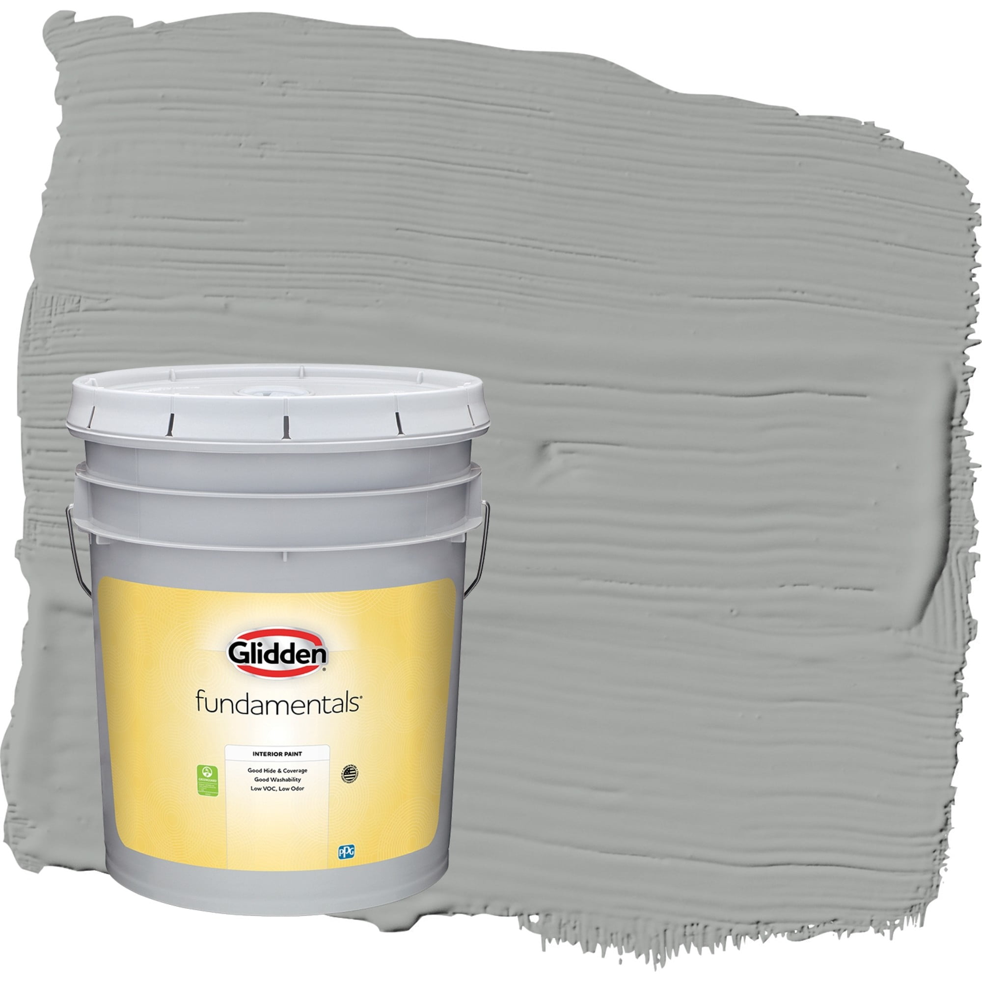 Glidden Fundamentals Stepping Stone / Gray, Eggshell Interior Paint, 5 ...