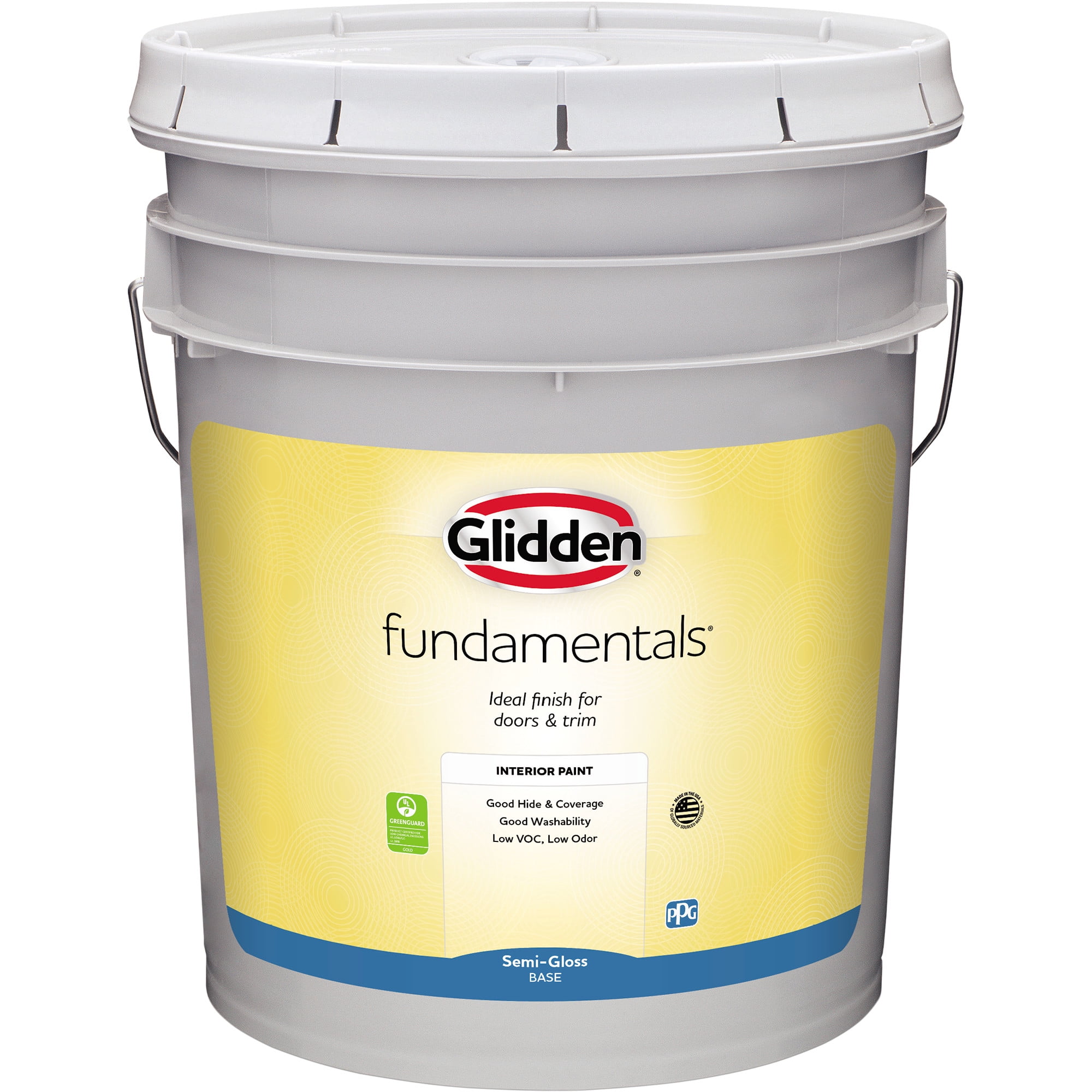Glidden Fundamentals Interior & Exterior Paint, Semi-Gloss, 5 Gallons ...