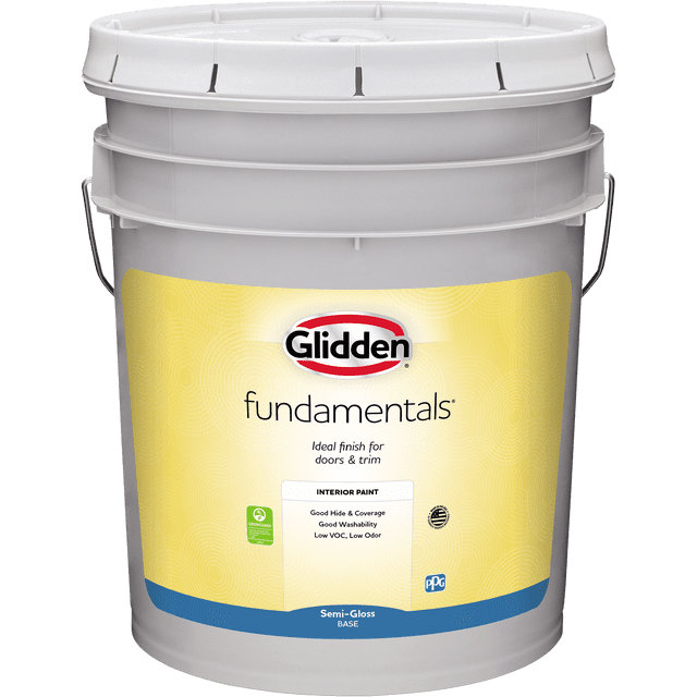 Glidden Fundamentals Interior & Exterior Paint, Semi-Gloss, 5 Gallons ...