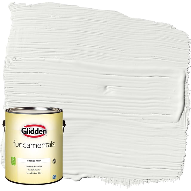 Glidden Fundamentals Wall Flat Indoor Interior Paint, Semi-Gloss White ...
