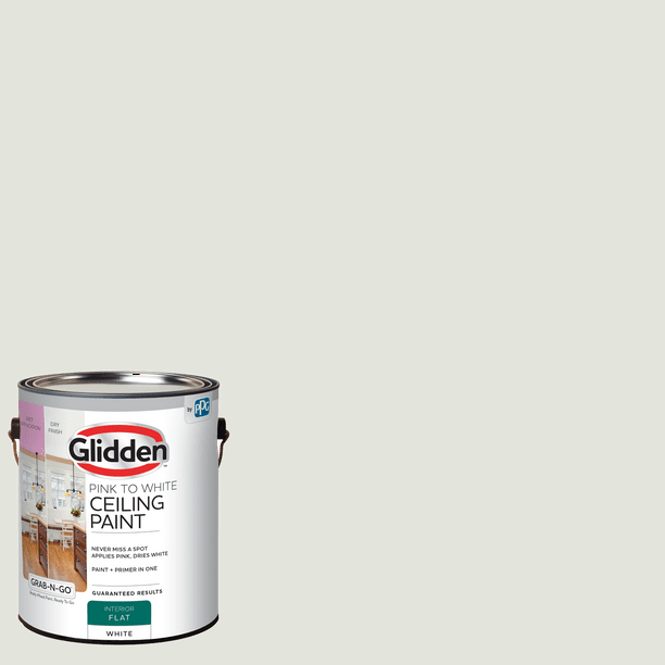 Glidden Grab-N-Go Interior Ceiling Paint Flat, Pink to White, 1 Gallon ...