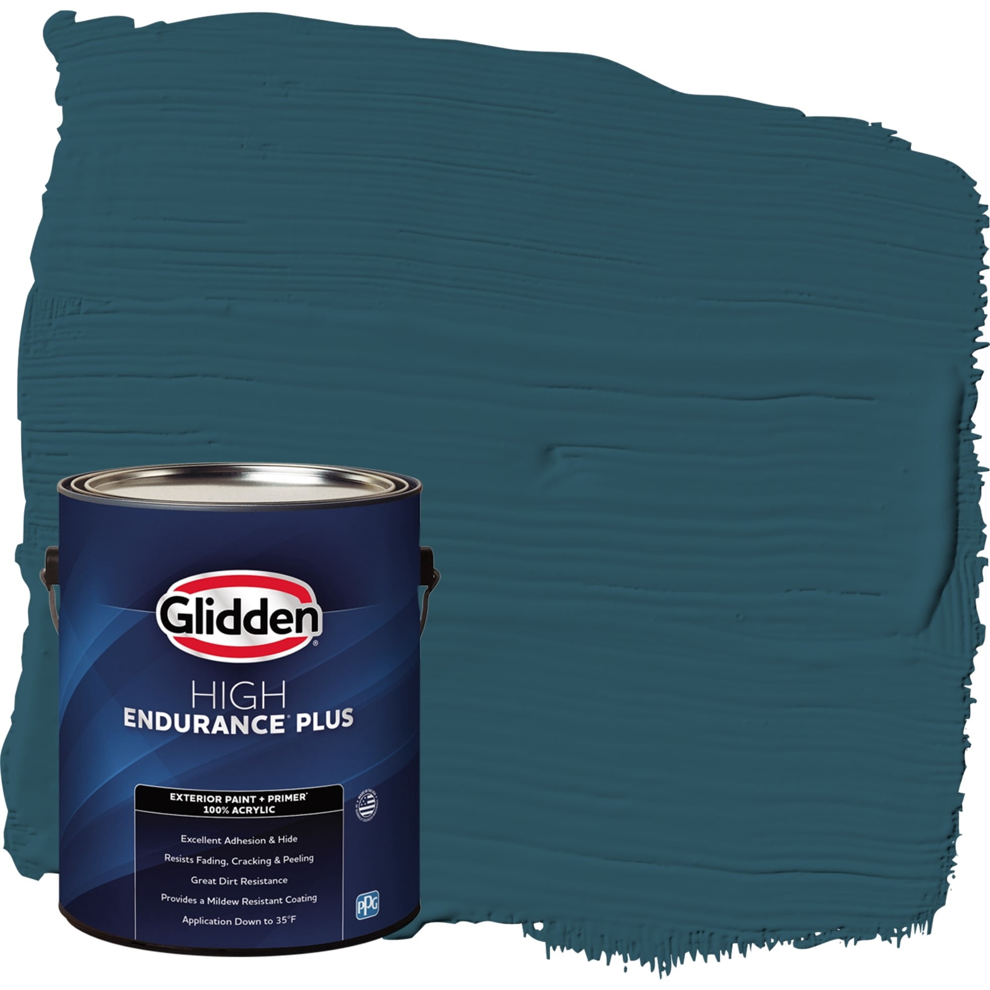 Glidden HEP 1 Gallon Semi-Gloss Blue Bayberry / Green Exterior Paint ...