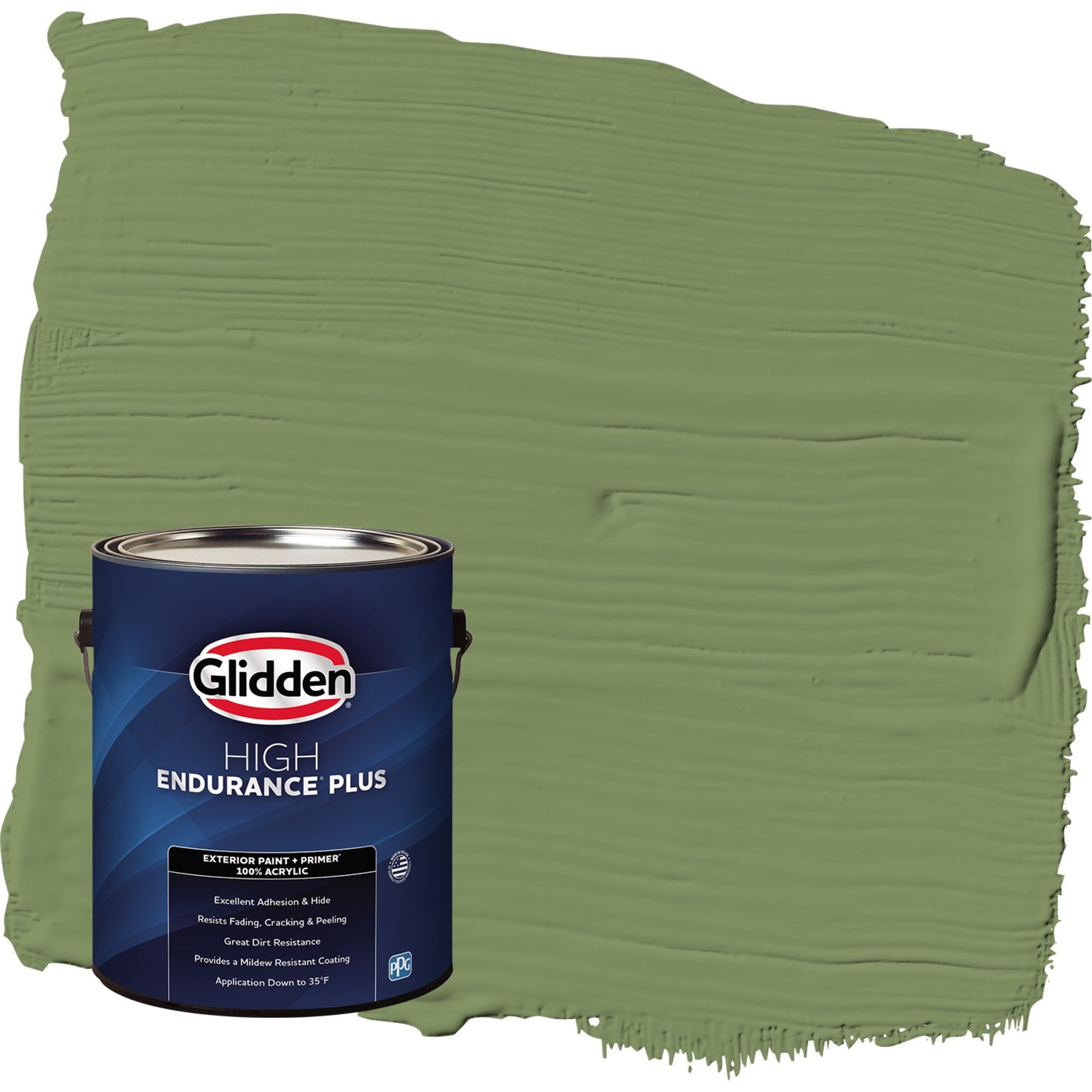 Glidden HEP Moss Point Green / Green Semi-Gloss Exterior Paint with ...