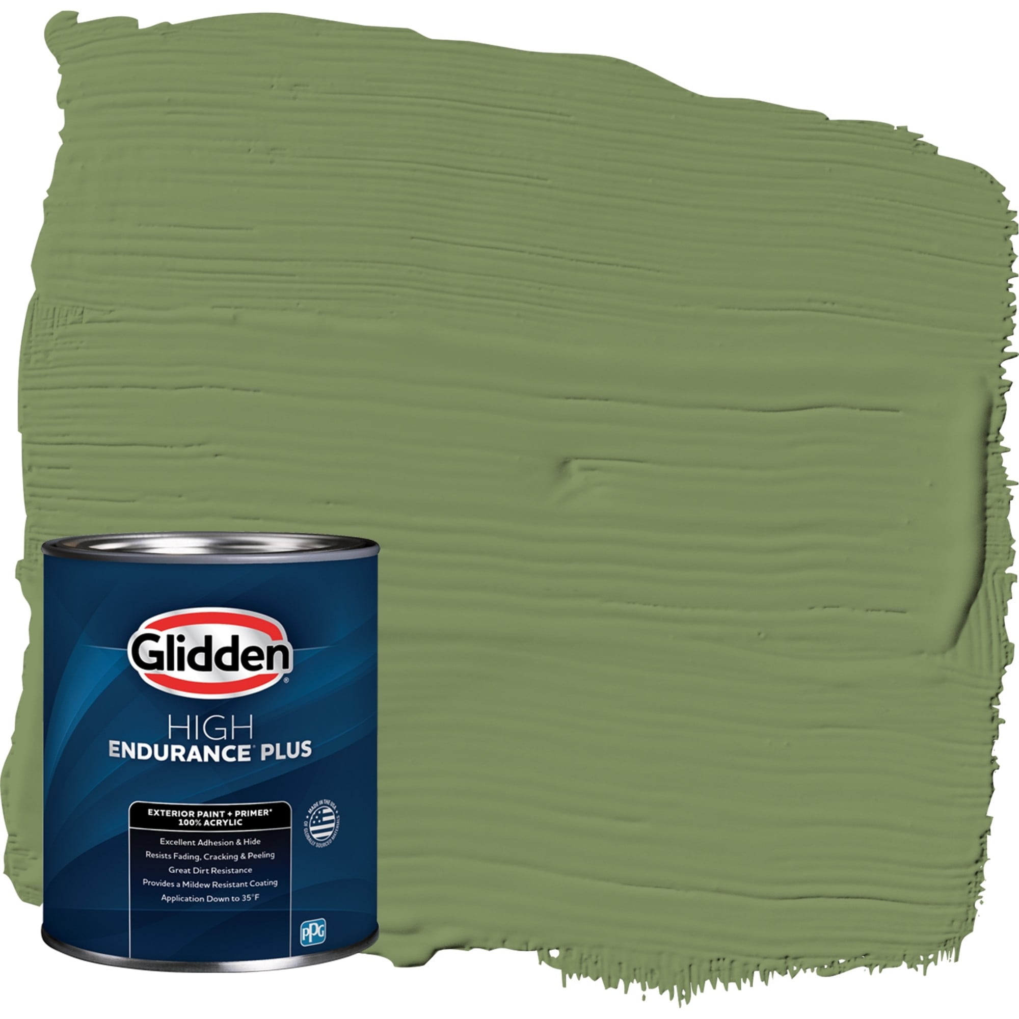 Glidden HEP 1 Quart Semi-Gloss Moss Point Green / Green Exterior Paint ...