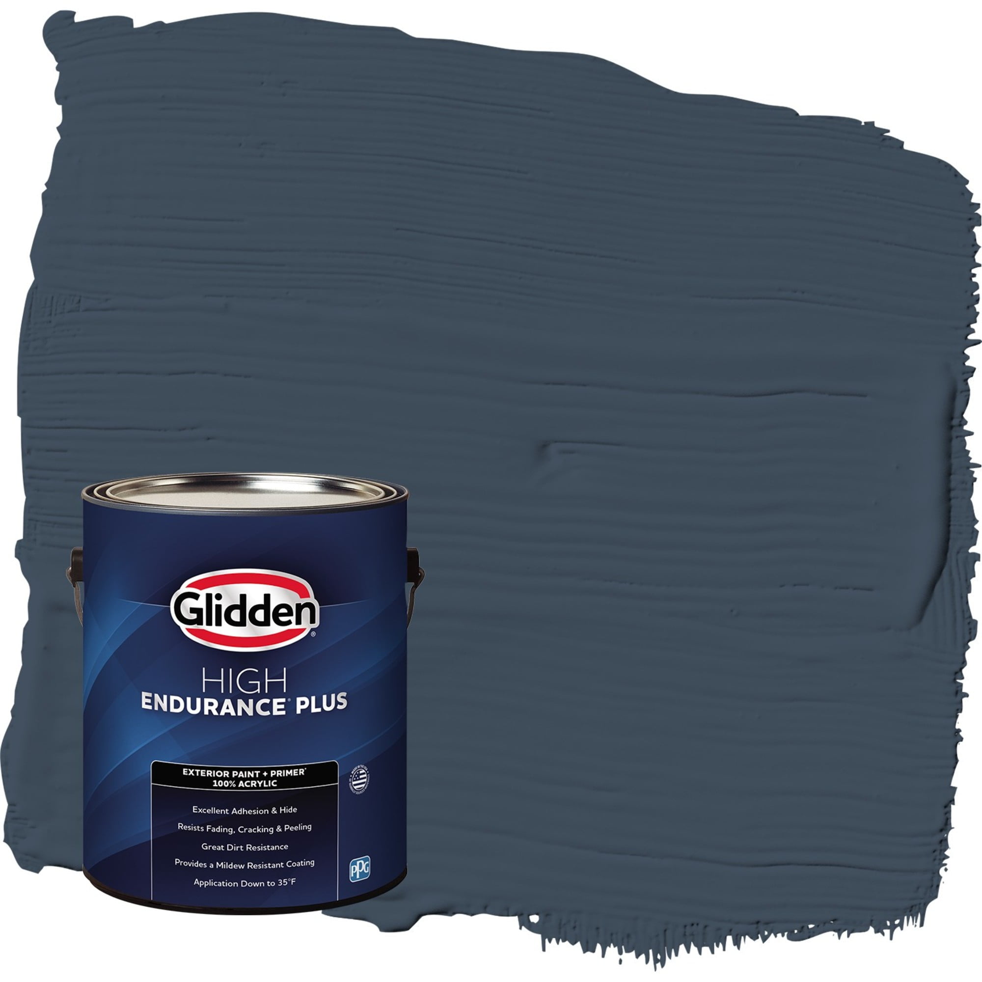 Glidden HEP Cavalry / Navy Blue Flat Exterior Paint with Primer, 1 ...