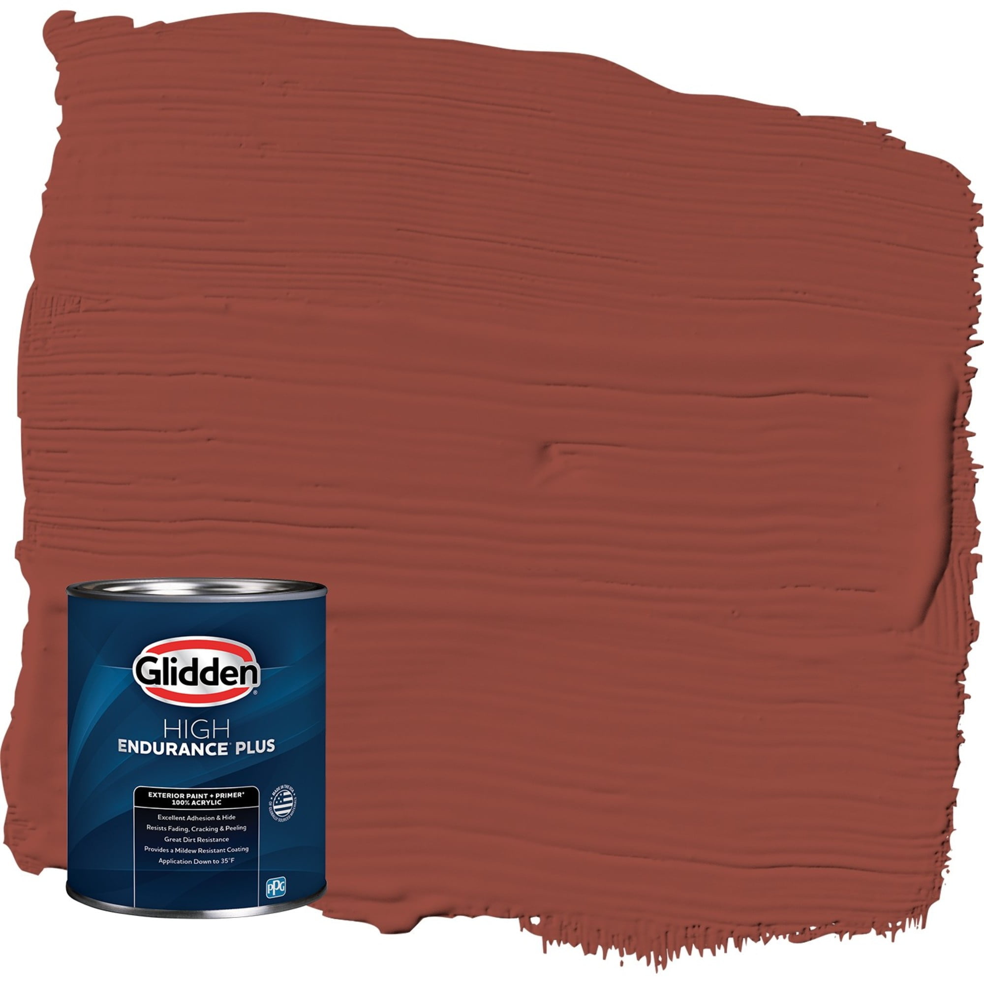 Glidden HEP Cedar Chest / Red Satin Exterior Paint with Primer, 1 Quart ...