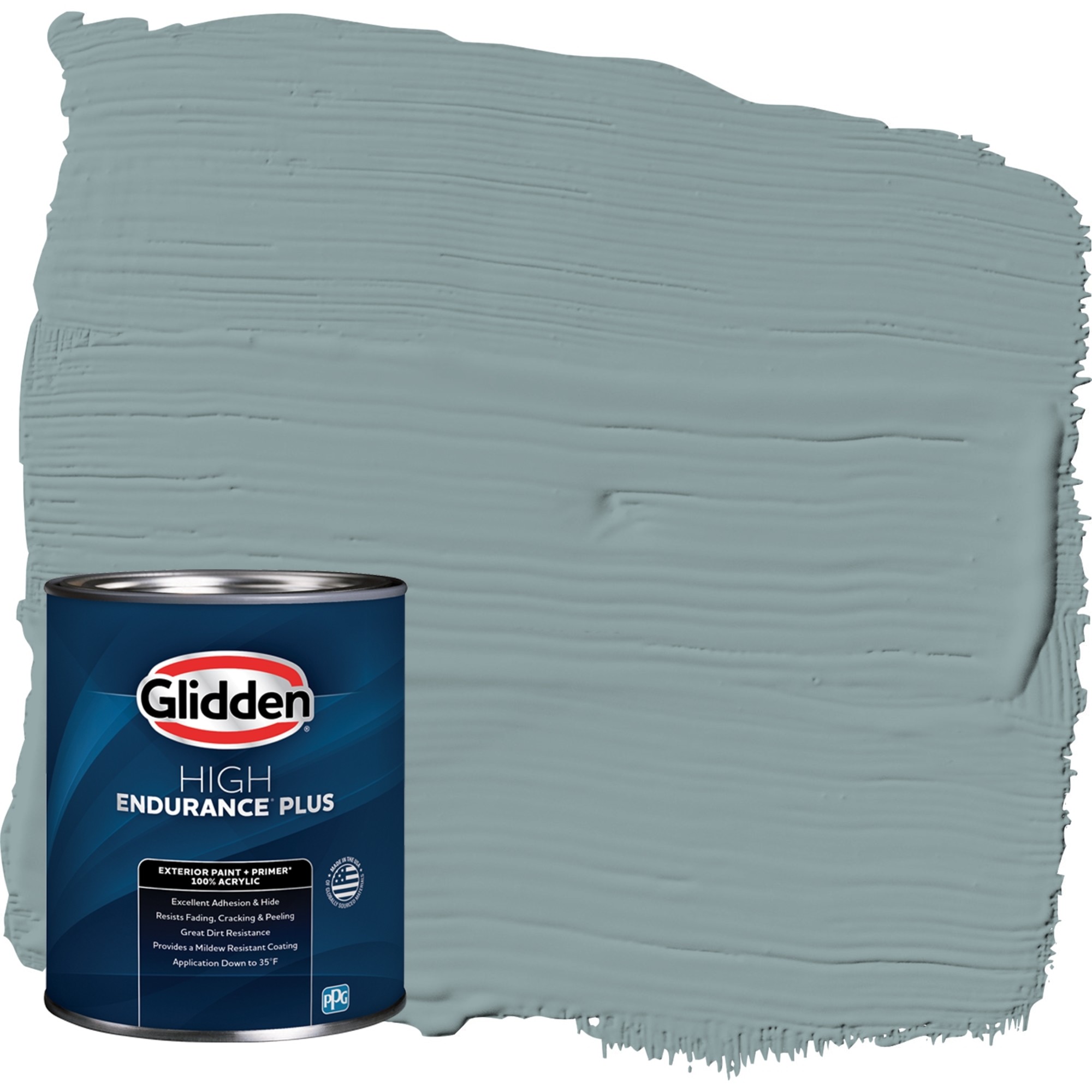Glidden HEP Exterior Paint & Primer Aqua Smoke / Grey, Semi Gloss, 1 ...