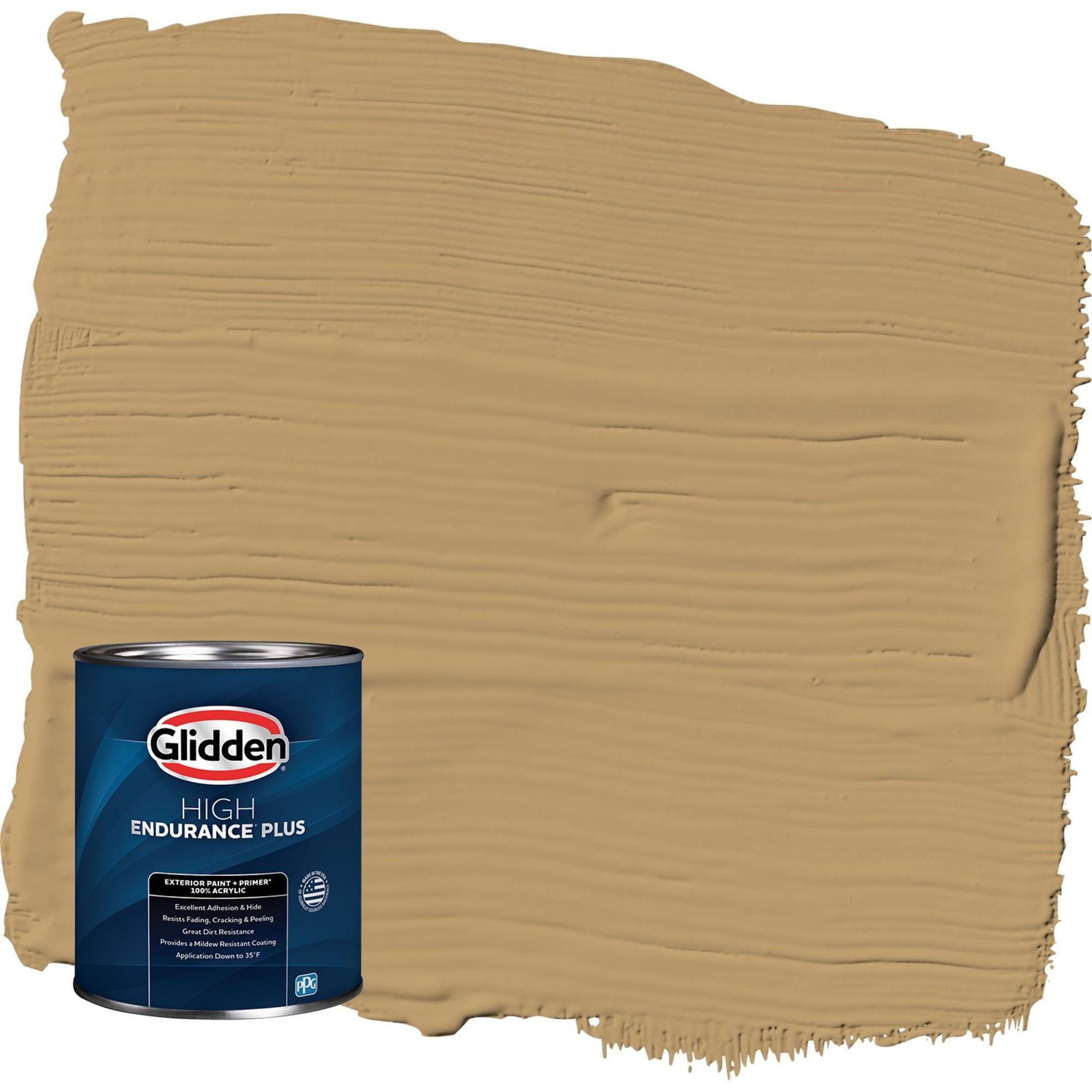 Glidden HEP Golden Granola / Beige Satin Exterior Paint with Primer, 1 ...