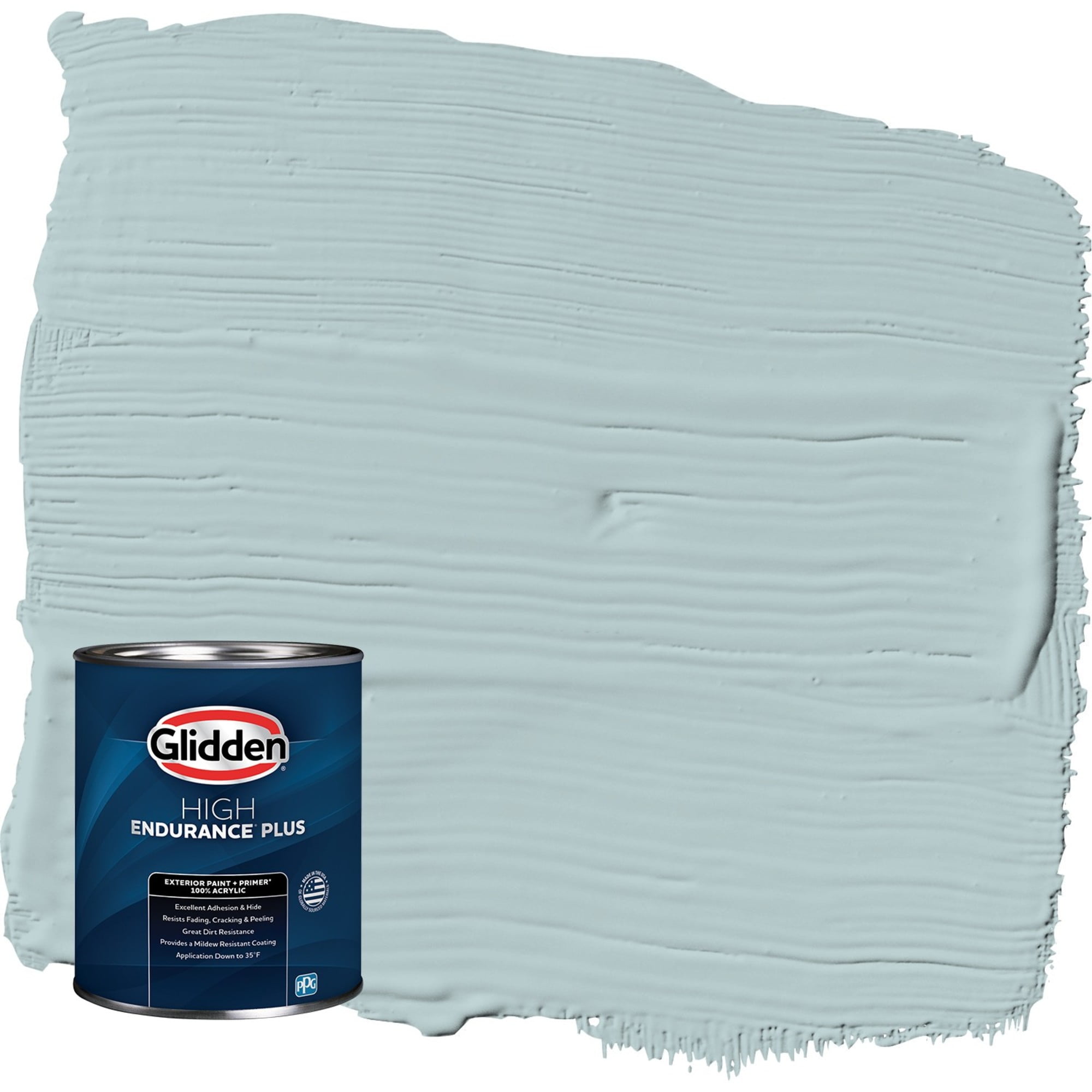 Glidden HEP Misty Surf / Blue Satin Exterior Paint with Primer, 1 Quart ...