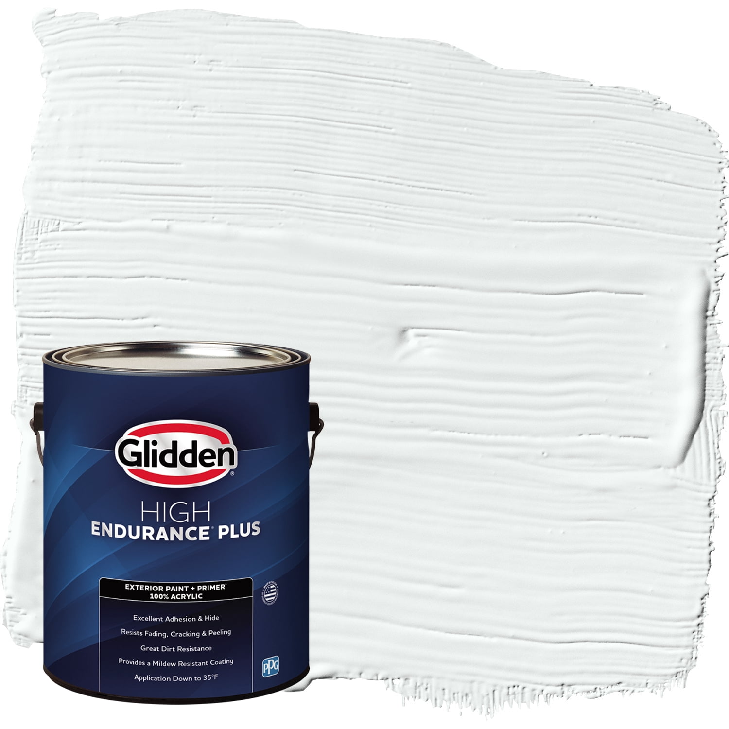 Glidden HEP Exterior Paint + Primer Moonlit Snow, Semi-Gloss, 1 Gallon ...